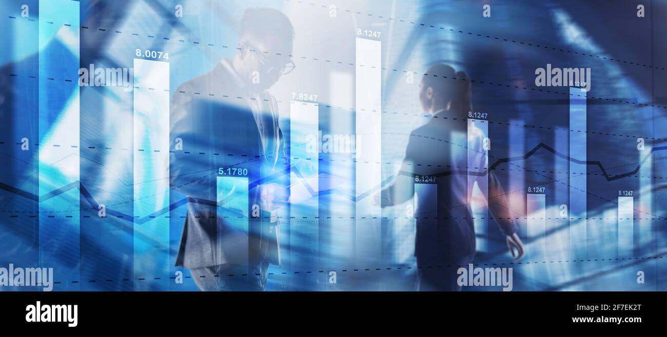 Finacial concept. Business Graph Stock Market chart. Digital charts and ...