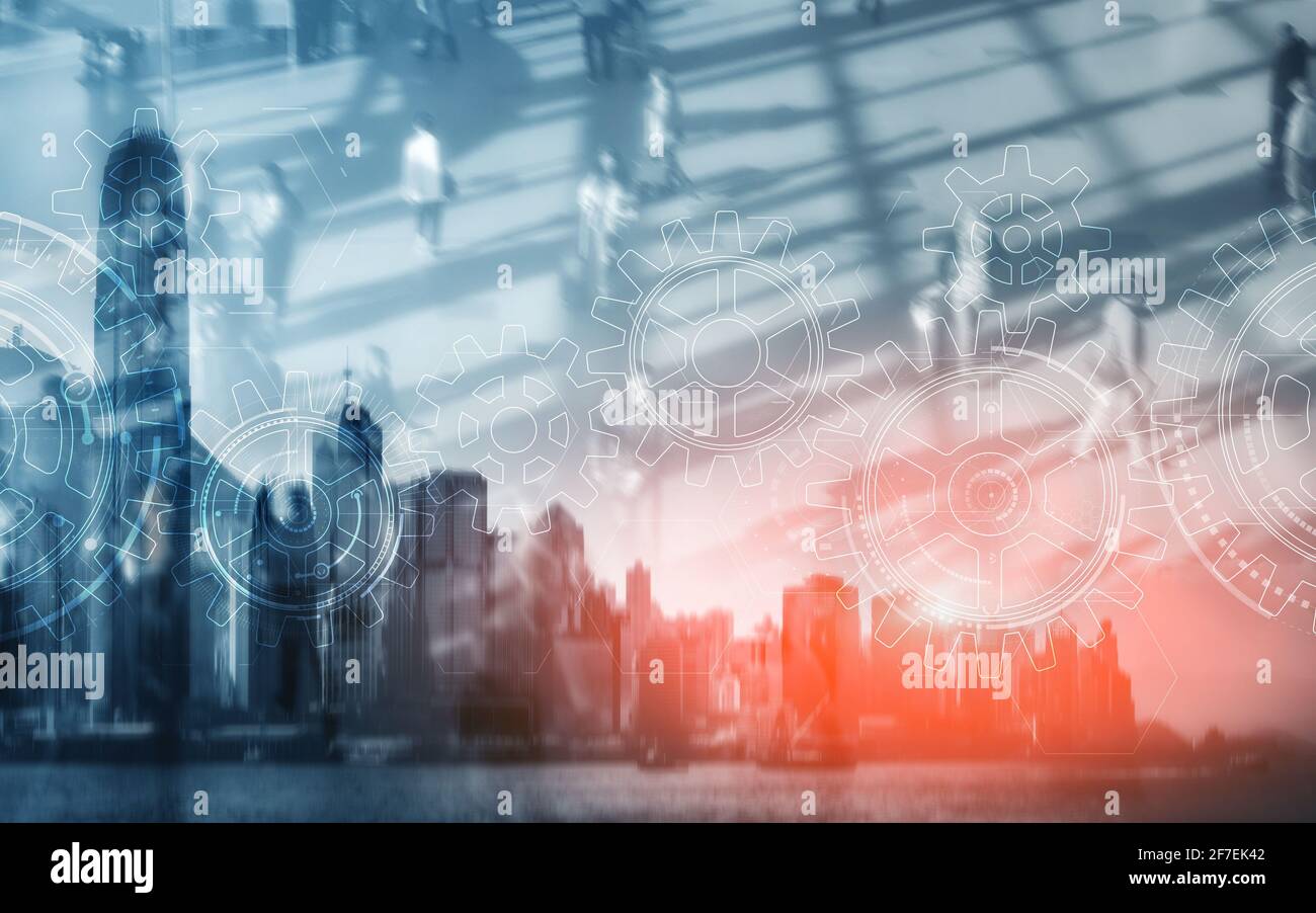 Gears Business Teamwork. Cog gear to success as concept Stock Photo - Alamy
