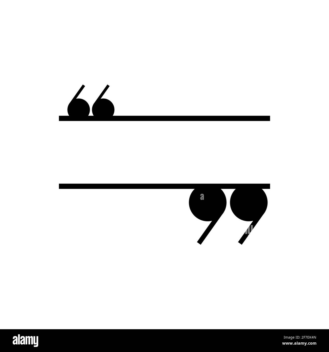 black quote marks isolated on white. Flat reading icon. Vector ...