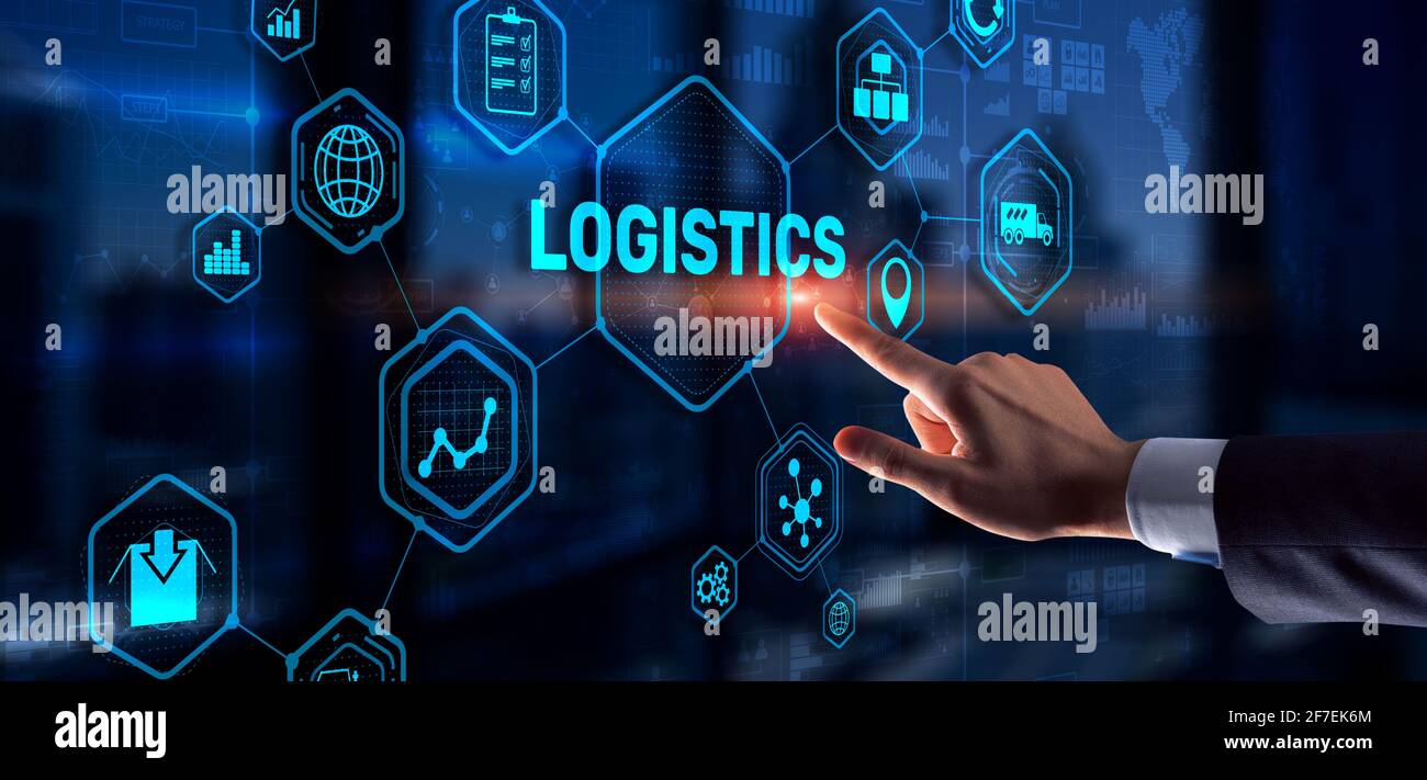 Logistic network distribution and transport concept. Goods delivery ...