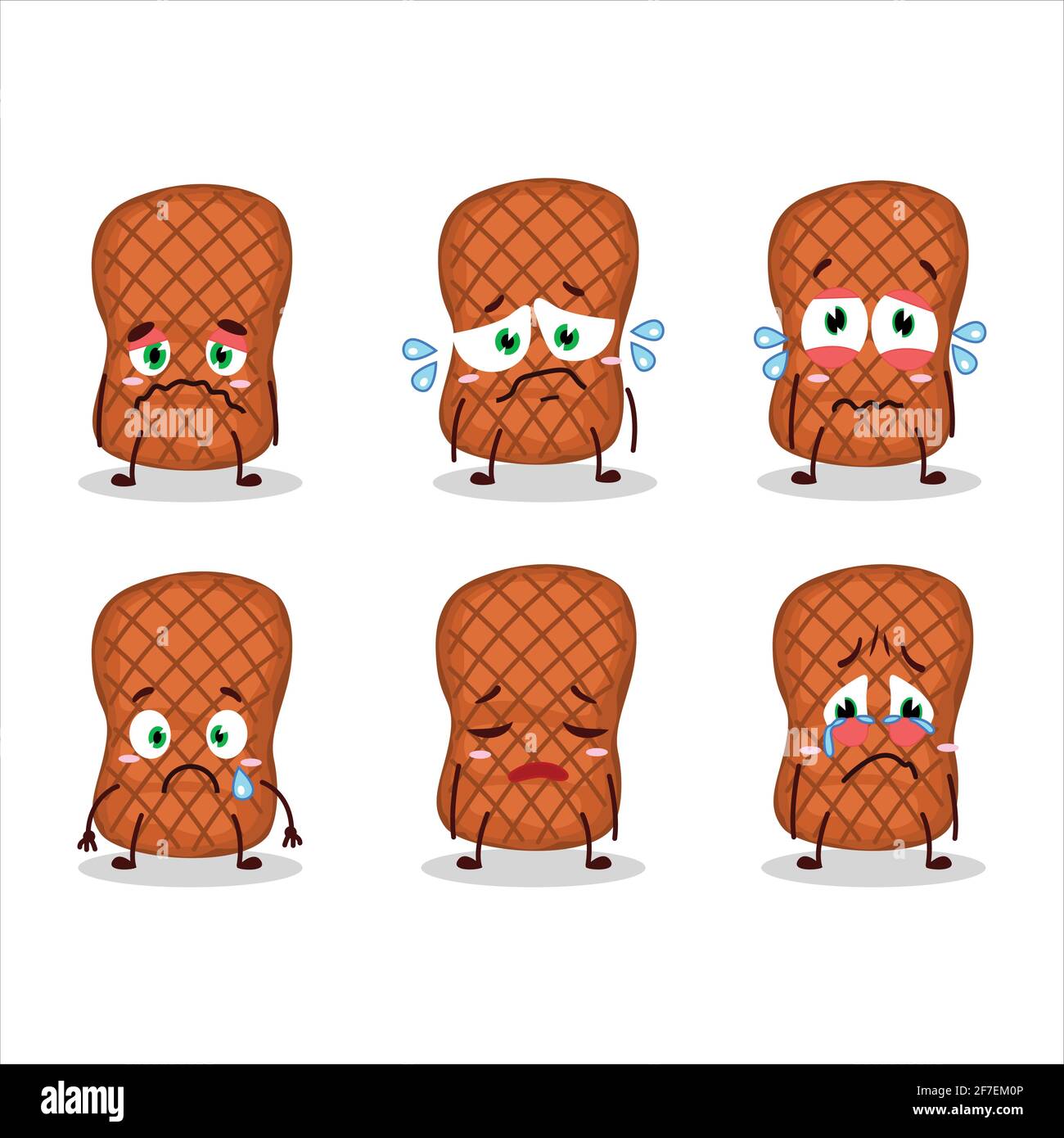 Beef cartoon in character with sad expression. Vector illustration ...