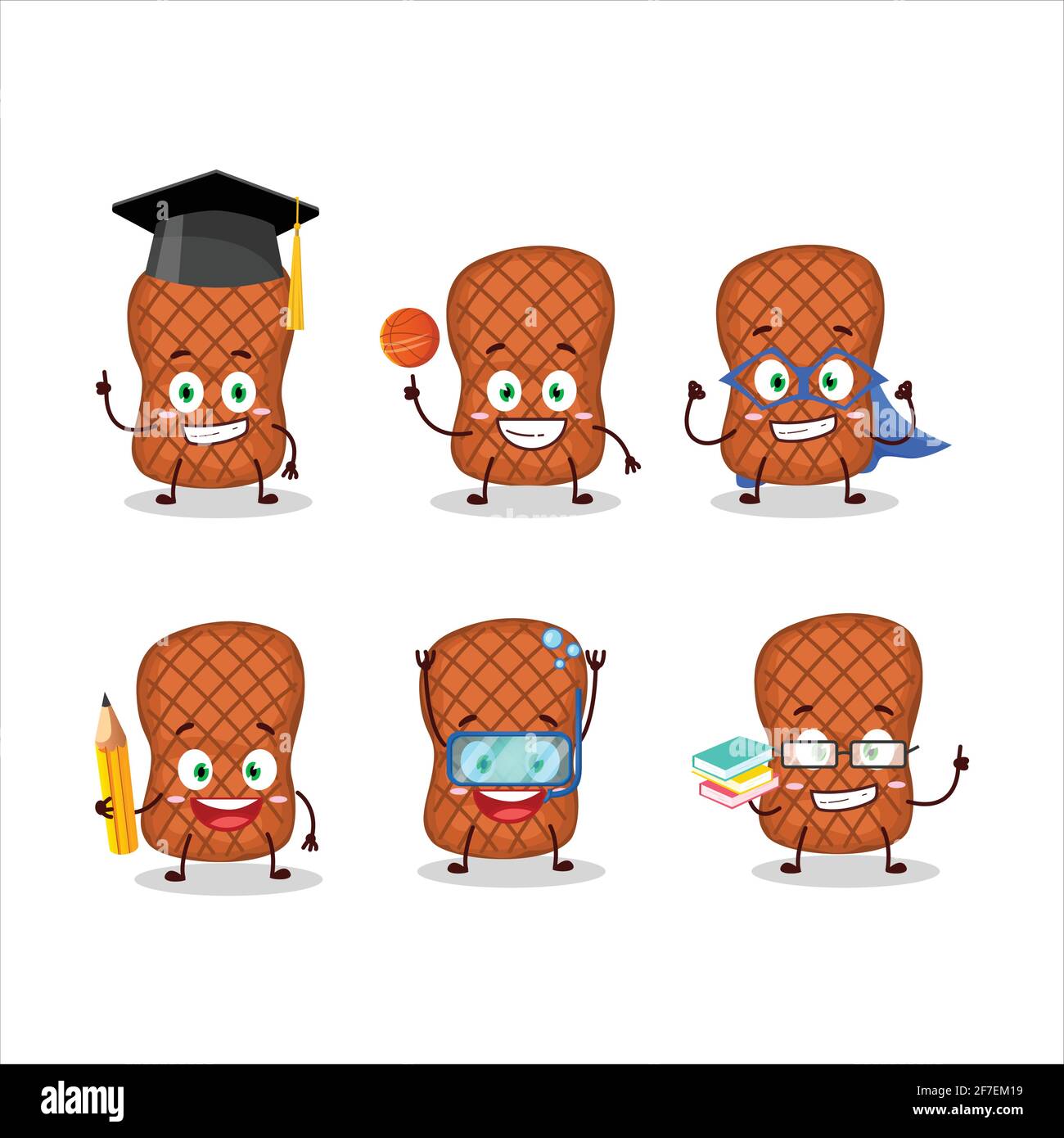 School student of beef cartoon character with various expressions ...