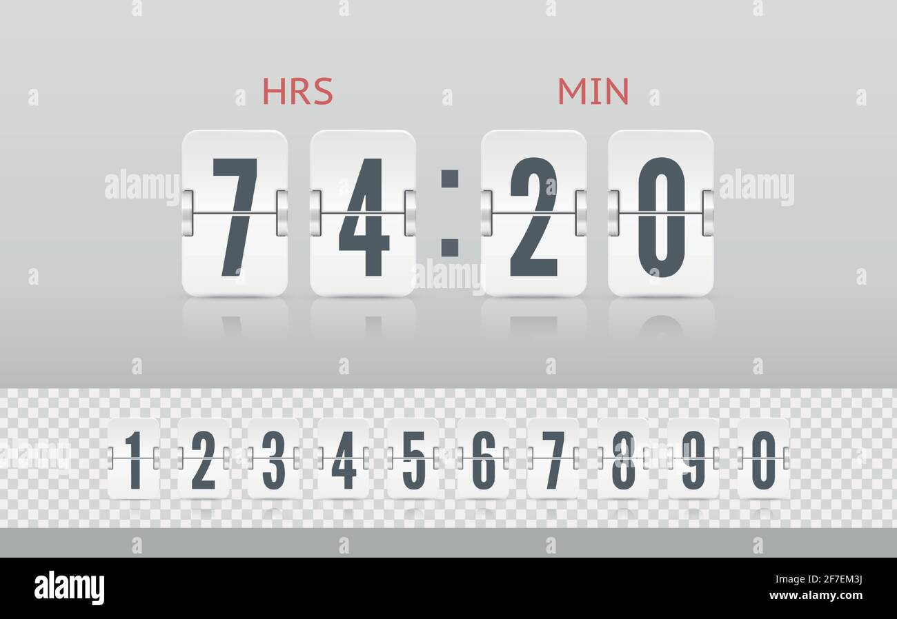 Vintage flip clock time counter vector template. Retro design score ...