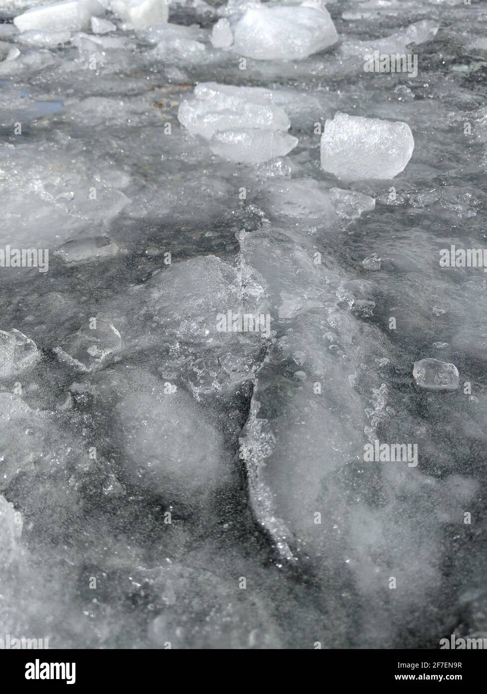 ice drift on the river. ice texture Stock Photo - Alamy