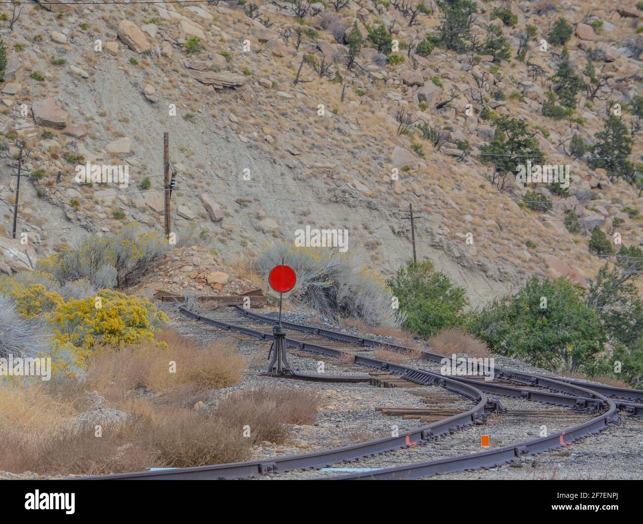 Railroad track turn around in Duchesne, Utah Stock Photo - Alamy