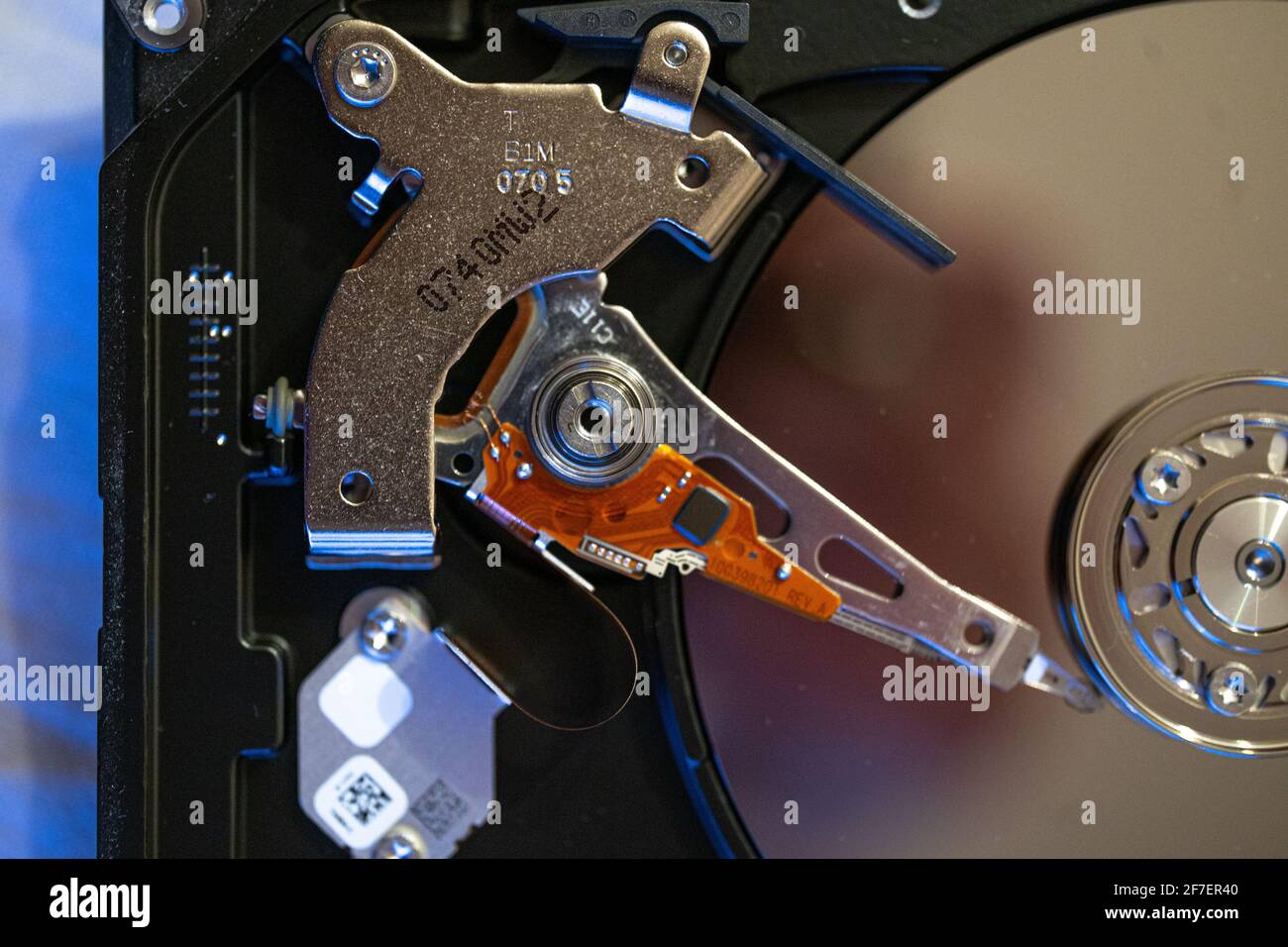 open computer hard drive HDD close-up Stock Photo - Alamy