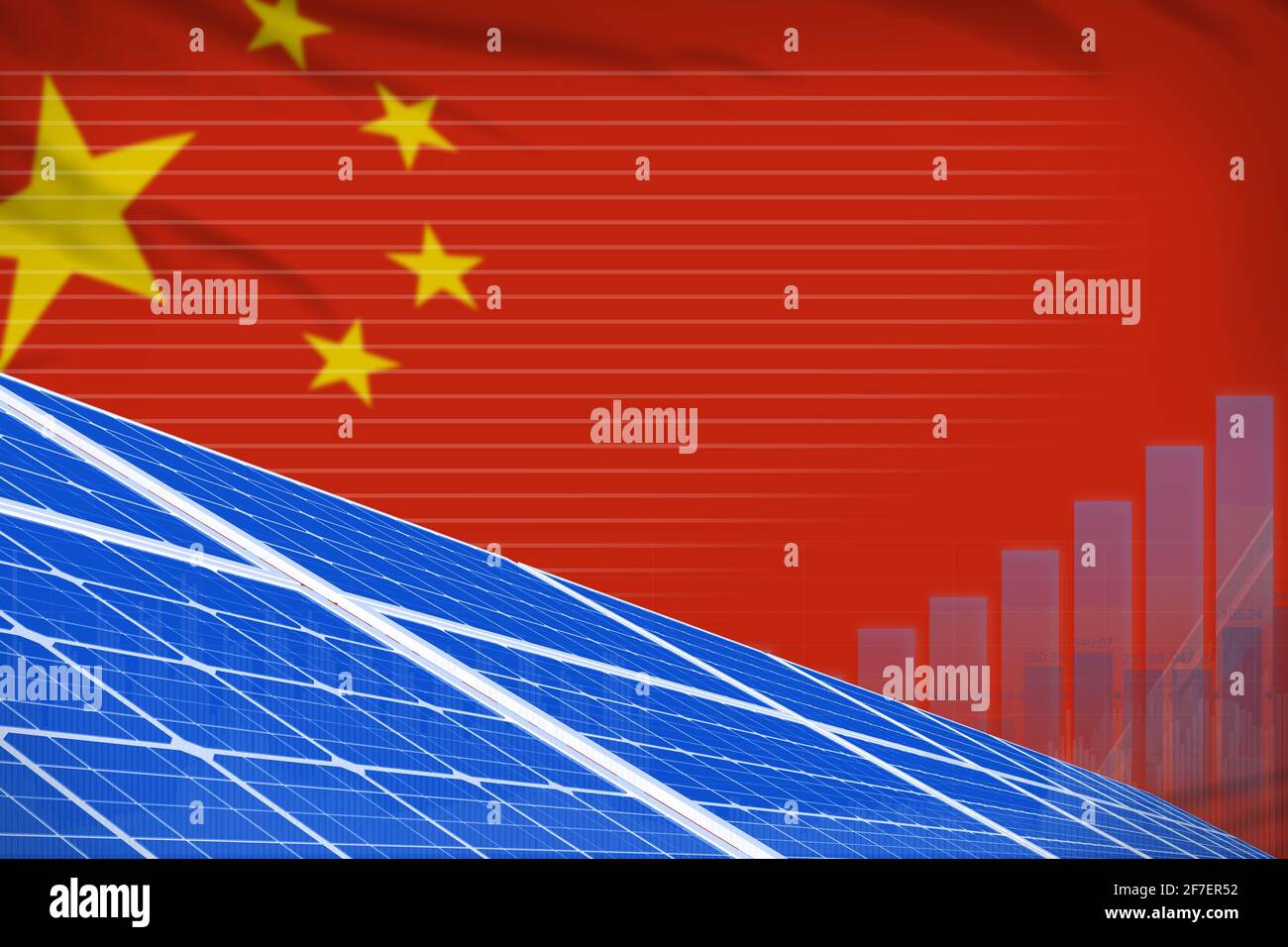 China solar energy power digital graph concept - modern energy ...