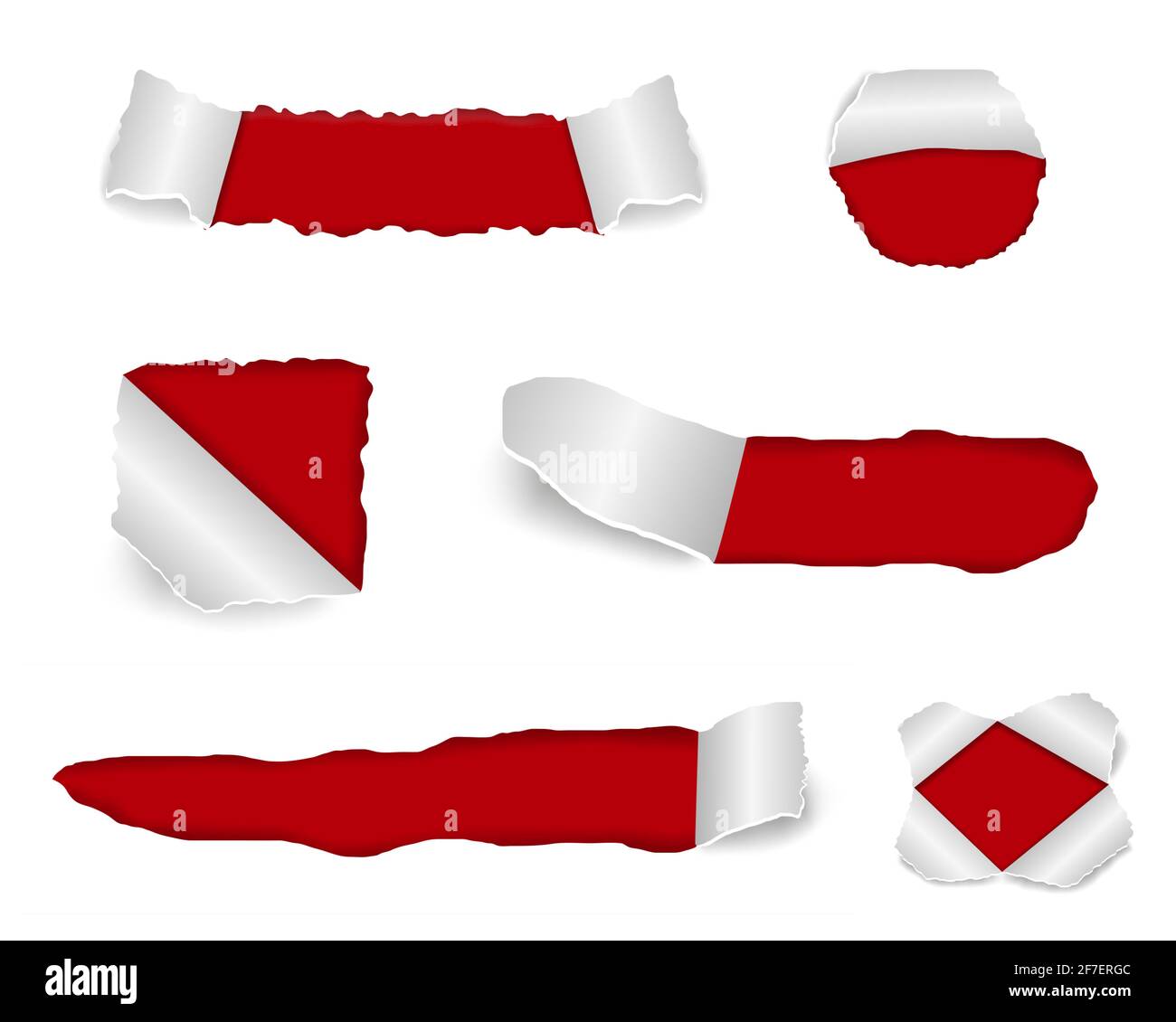 Set of banner on white background from ripped paper for advertising and ...