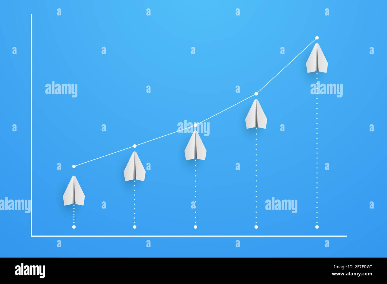 Graph and diagram from planes with increase growth. Finance and ...