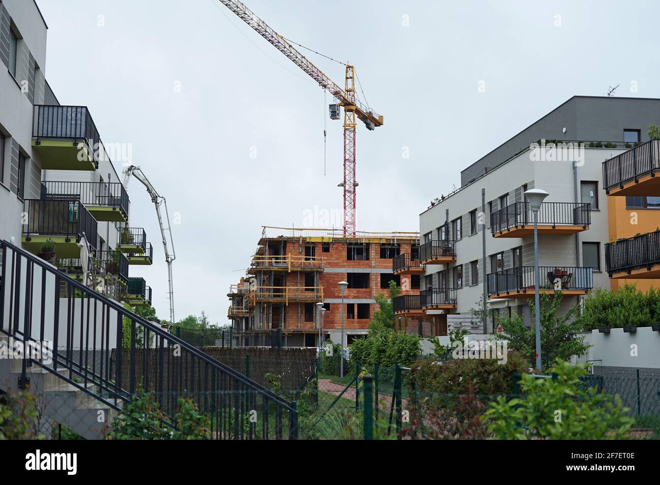 Prague, Czech Republic - May 23 2020: New modern residential building ...