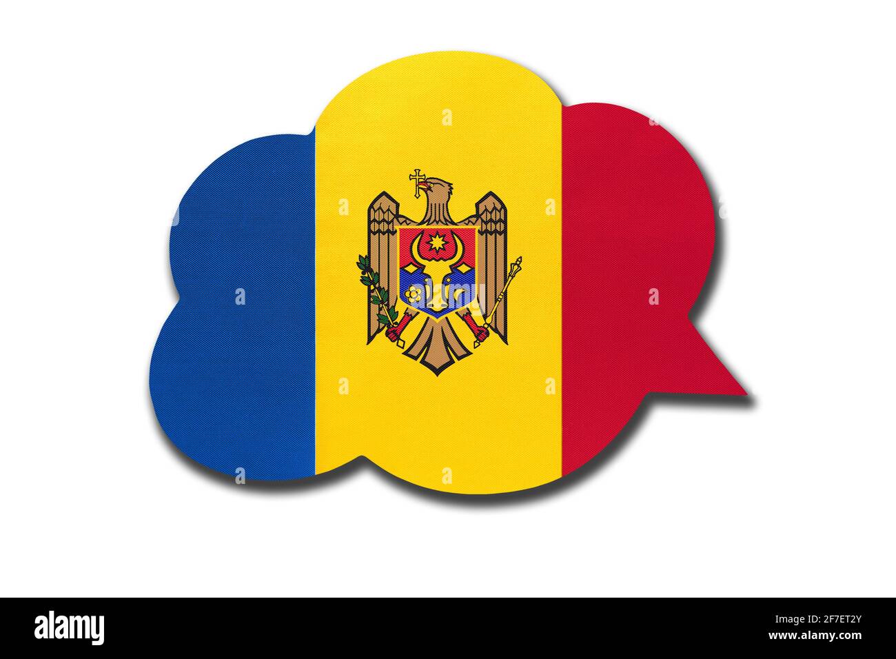 3d speech bubble with Moldova national flag isolated on white ...
