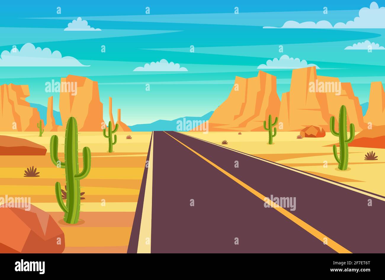 Road in desert Stock Vector Image & Art - Alamy