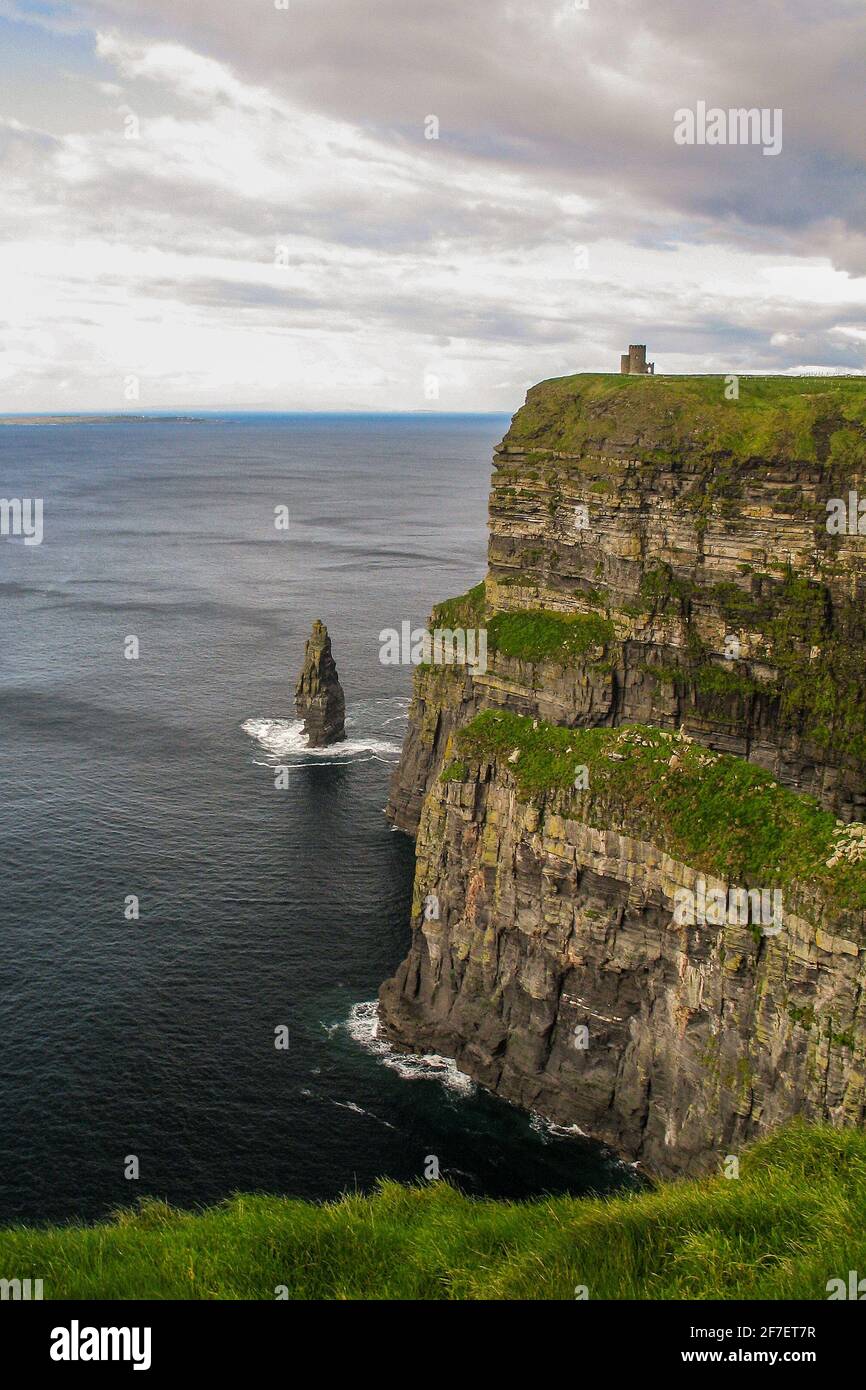 Cliffs of Moher in Burren region, Ireland on a cloudy sunset evening ...