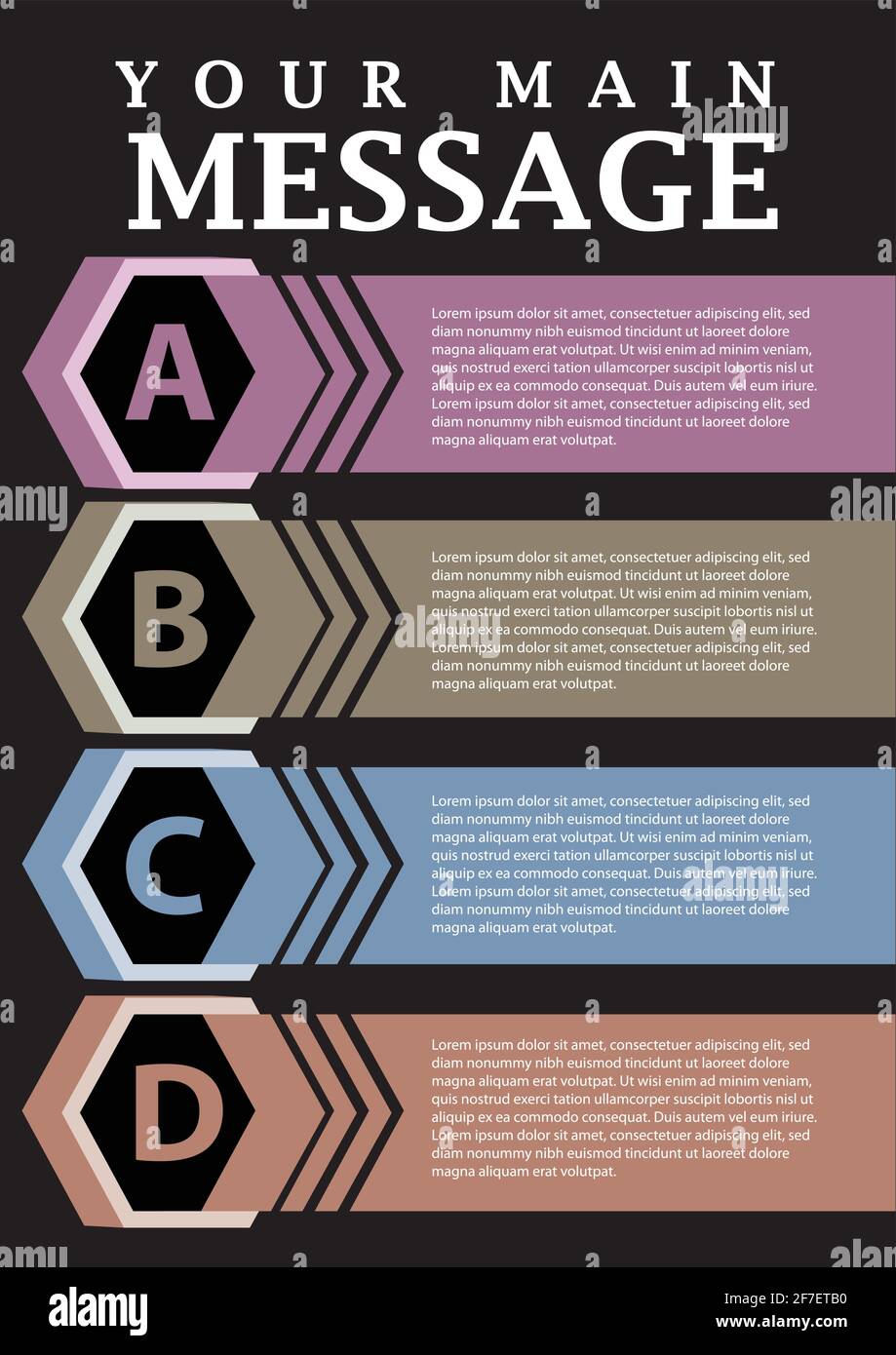 Simple layout design of four options with area for own copy. Vector ...