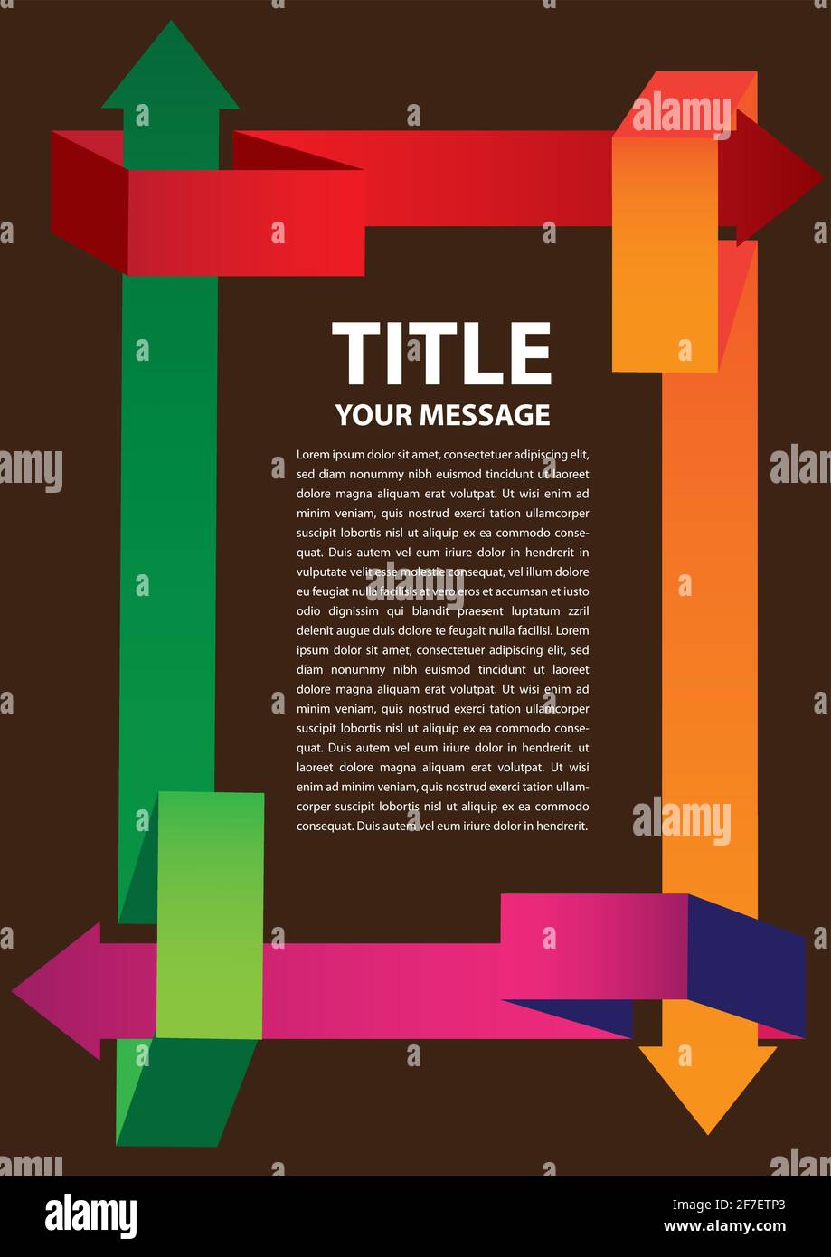 Layout of paper folding with area for own copy. Vector illustration ...