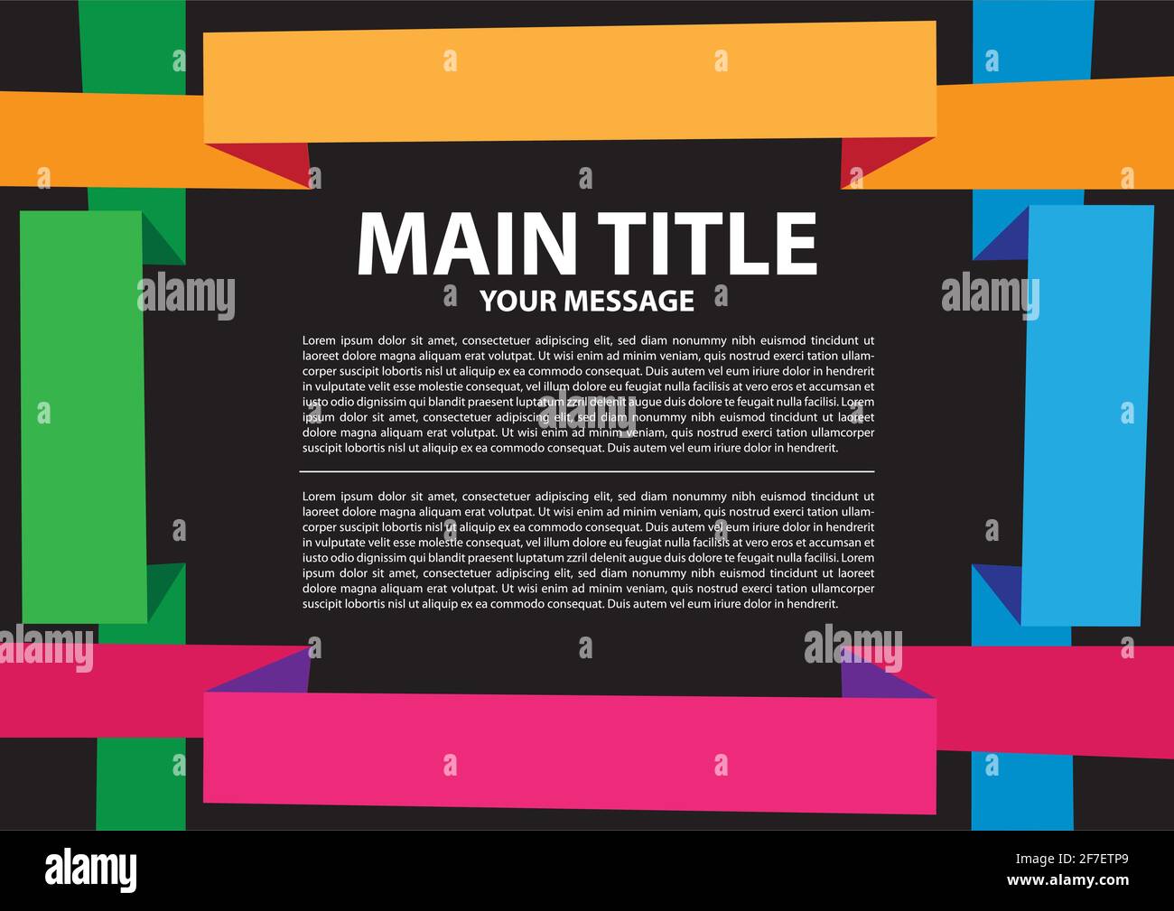 Layout of paper folding with area for own copy. Vector illustration ...