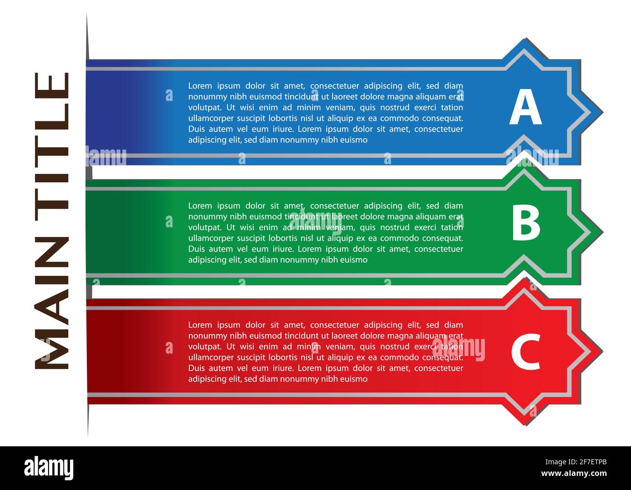 Layout design of three stripe banners with own area for text. Vector ...