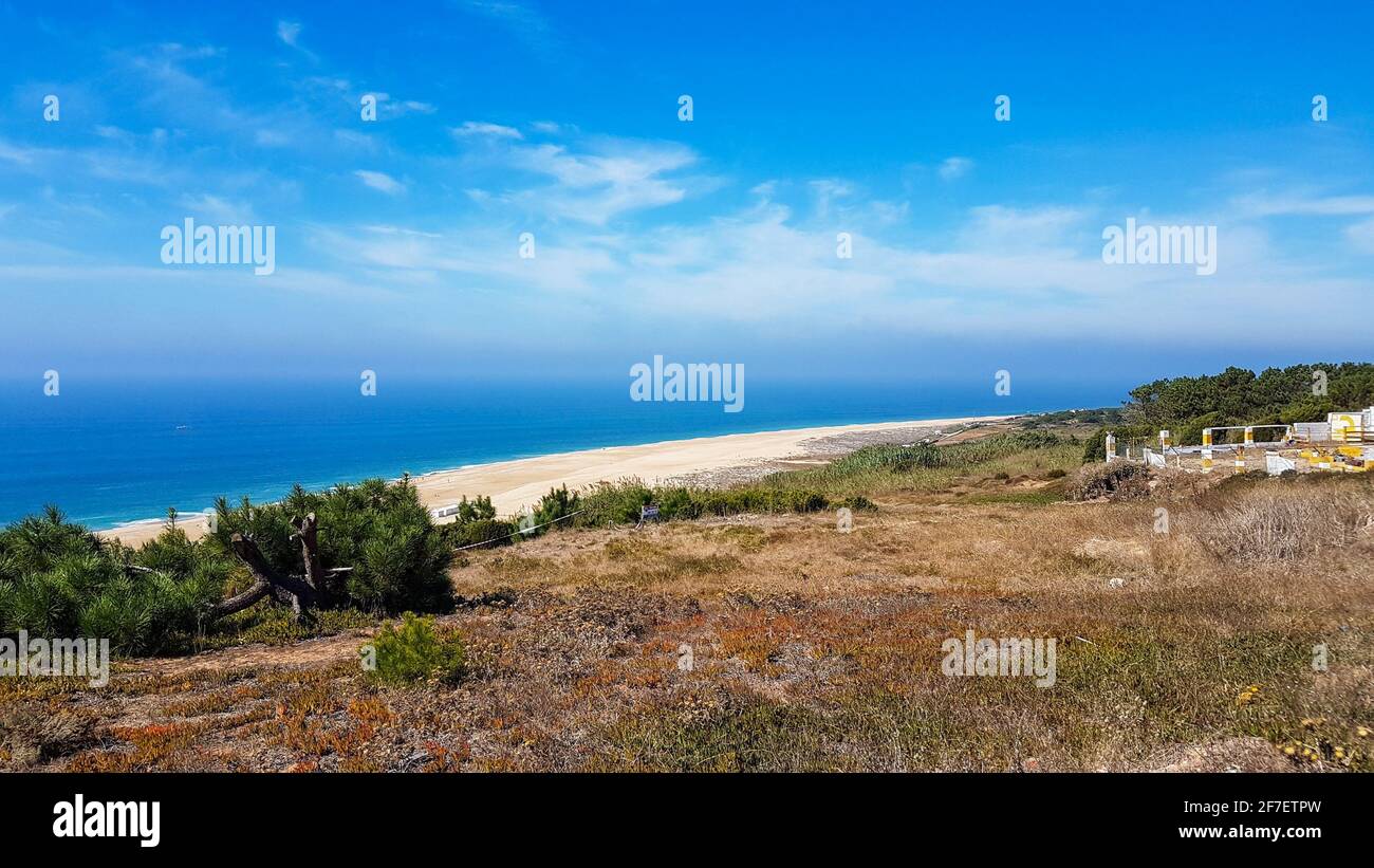 Beautiful landscape. Top view to amazing Atlantic Ocean shore ...