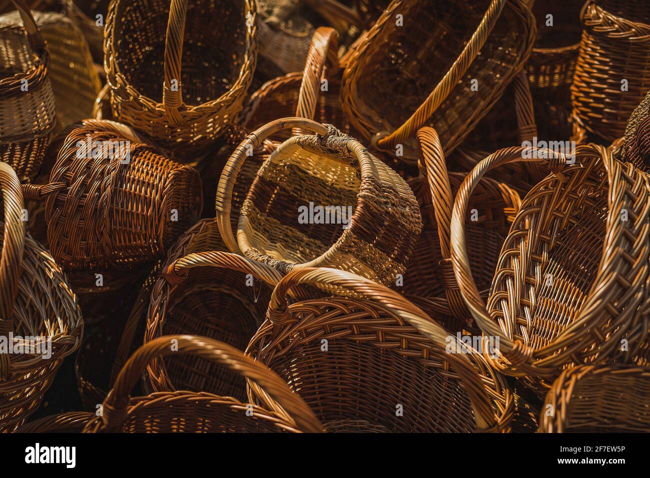 Wicker baskets pile hi-res stock photography and images - Alamy