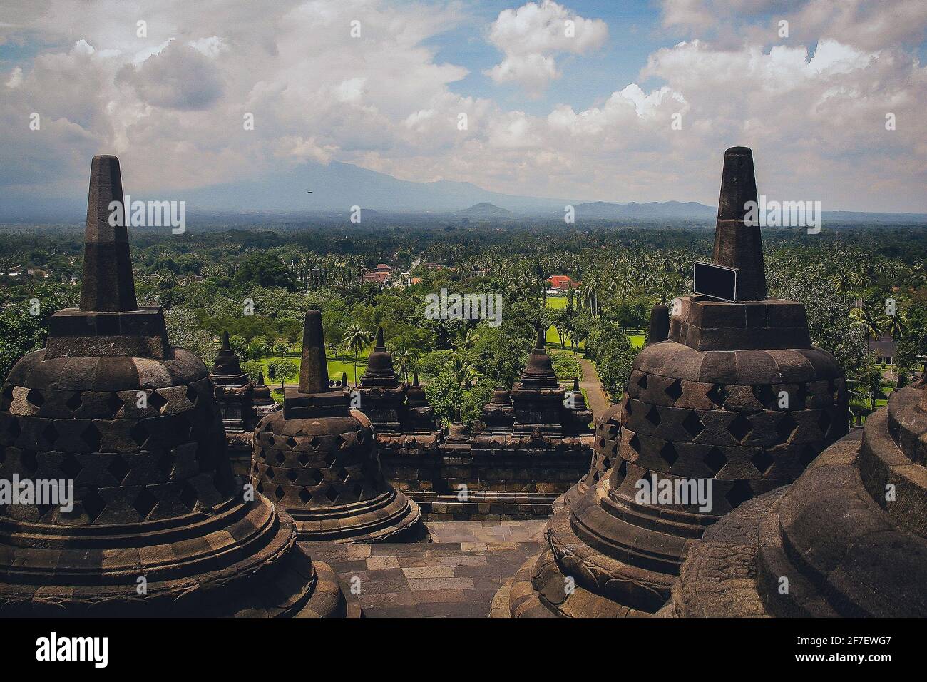 The temple of Borobudur on Java in Indonesia, Unesco world heritage ...