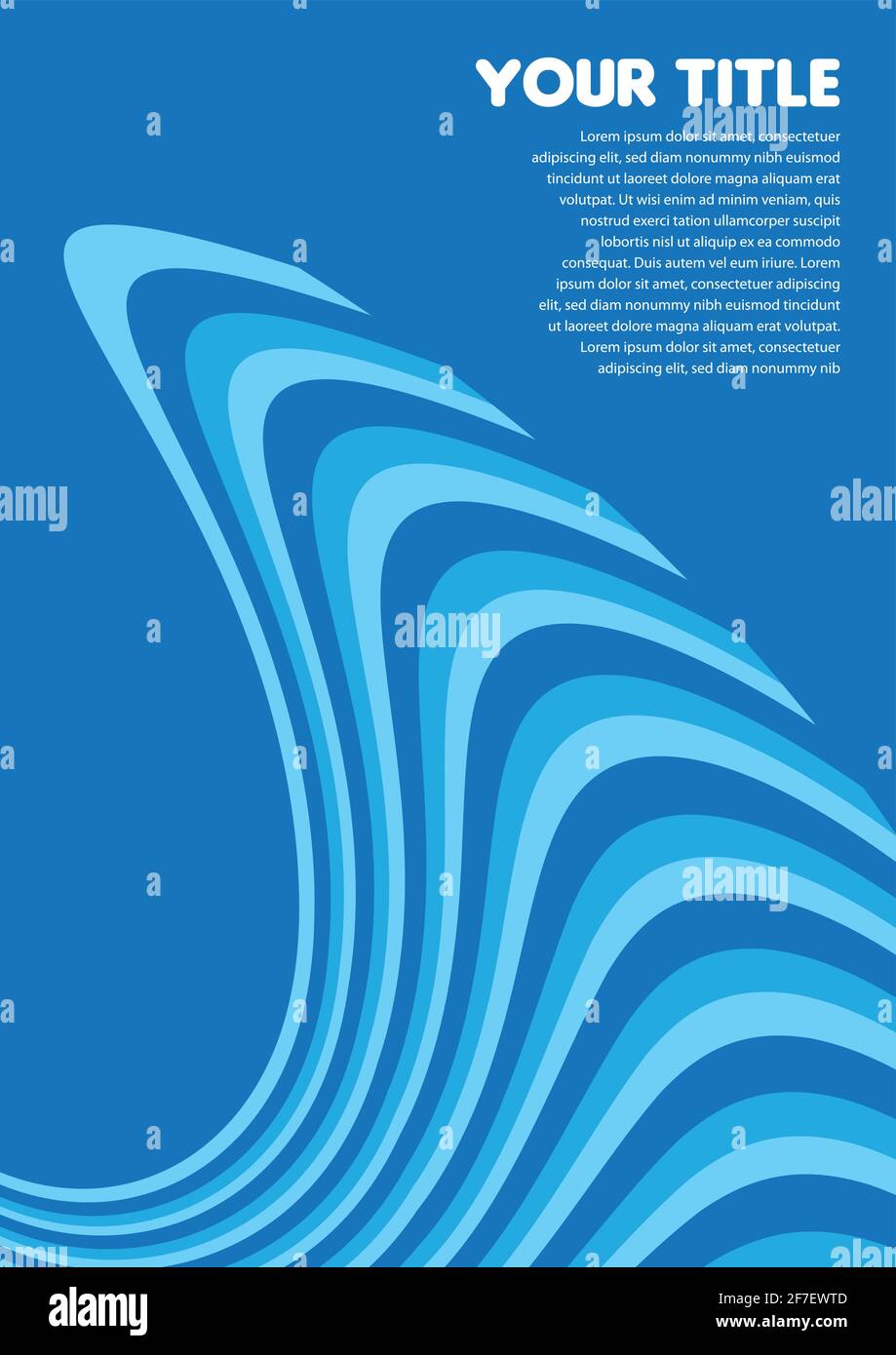 Layout design of smooth lines background in blue color. Vector ...