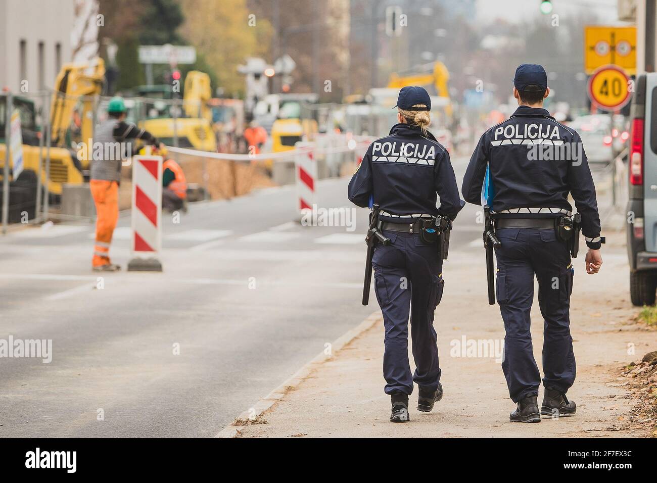 Officer walking crime on duty transportation hi-res stock photography ...