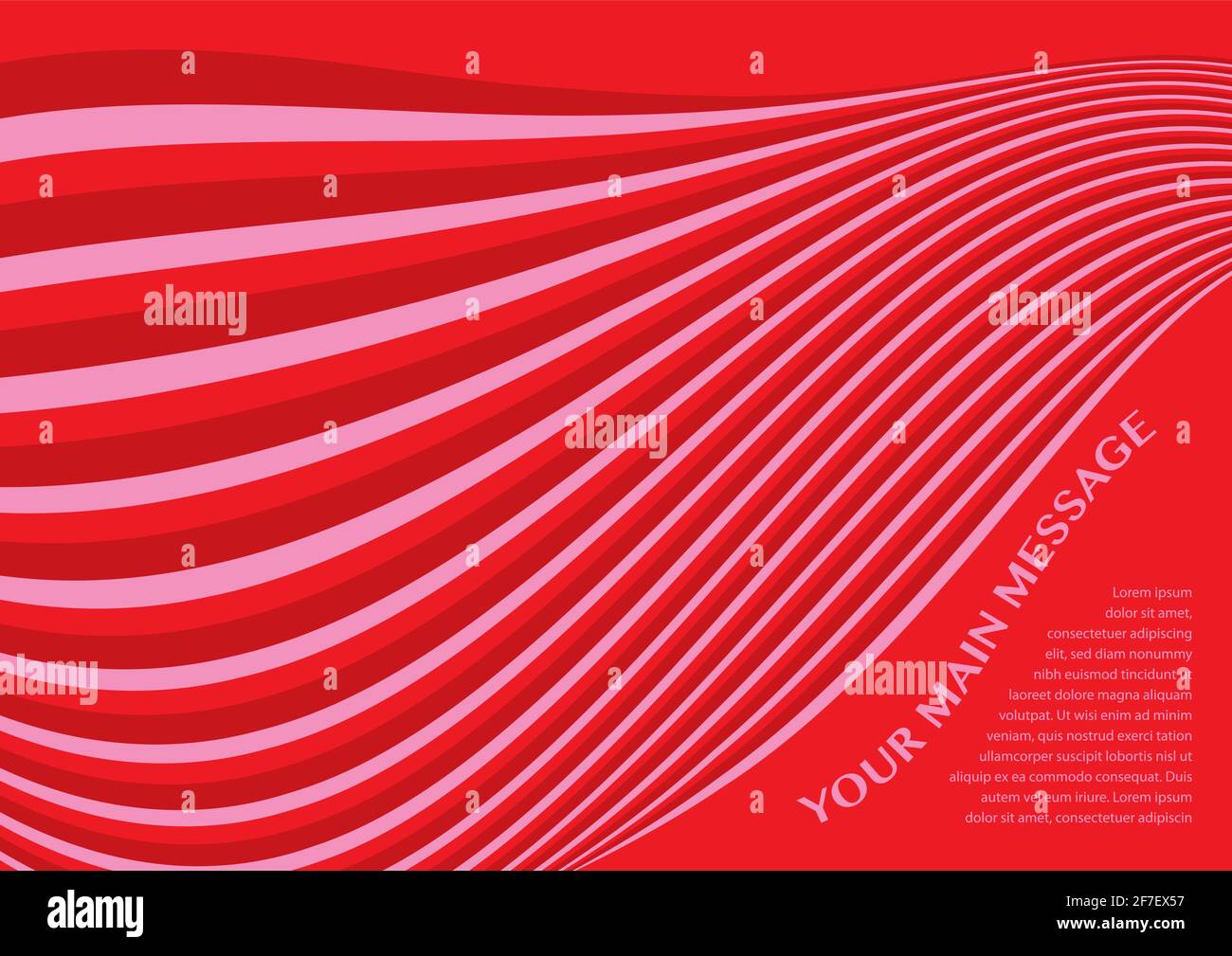 Layout design of smooth lines background in red color. Vector ...