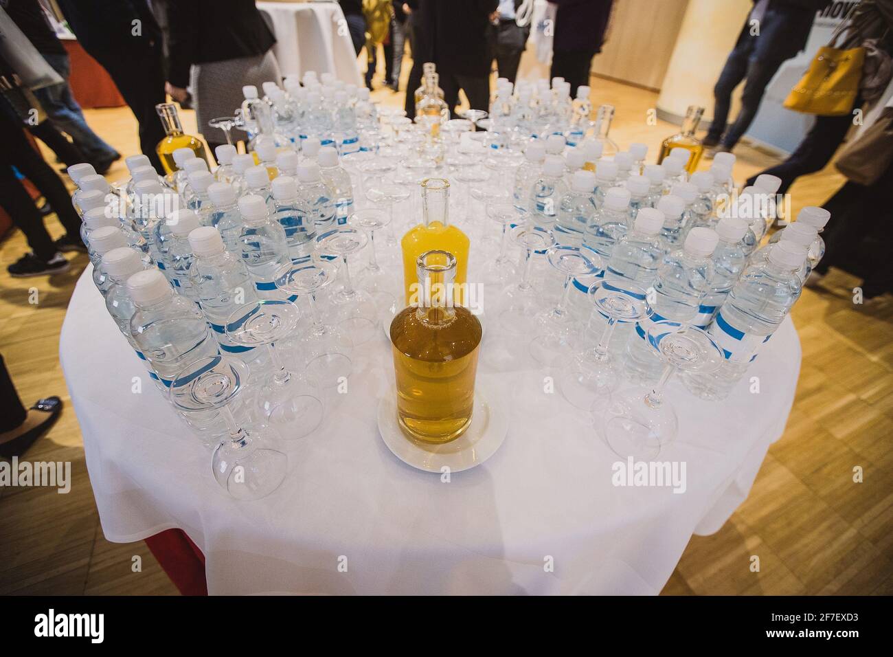 Two different juice flavours at a buffet or party or celebration ...