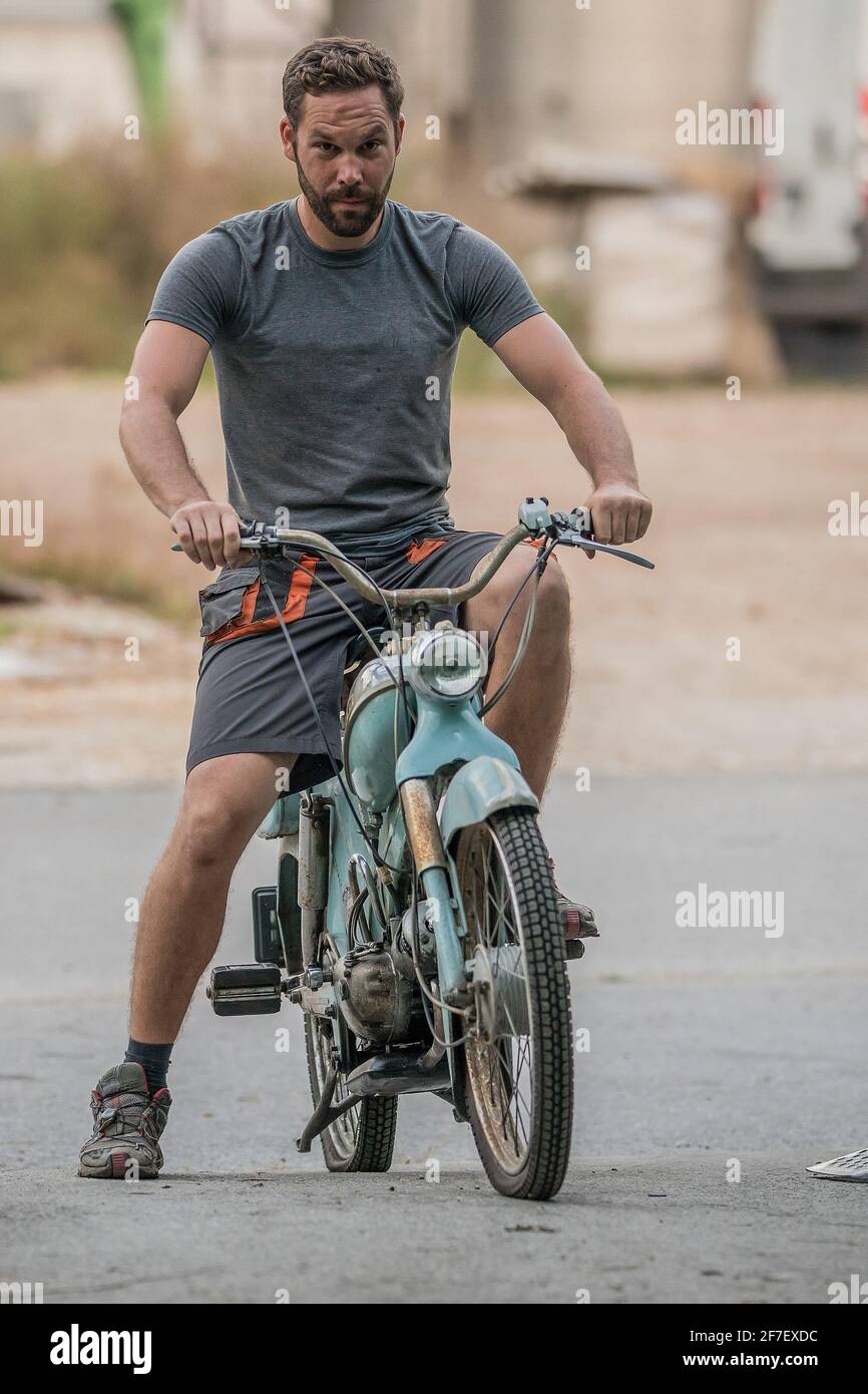 Baby blue moped scooter bike hi-res stock photography and images - Alamy
