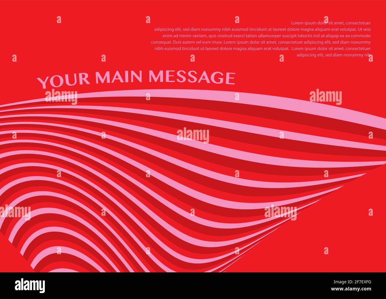 Layout design of smooth lines background in red color. Vector ...