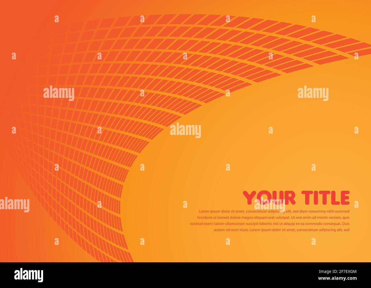 Layout design of smooth lines background in orange color. Vector ...