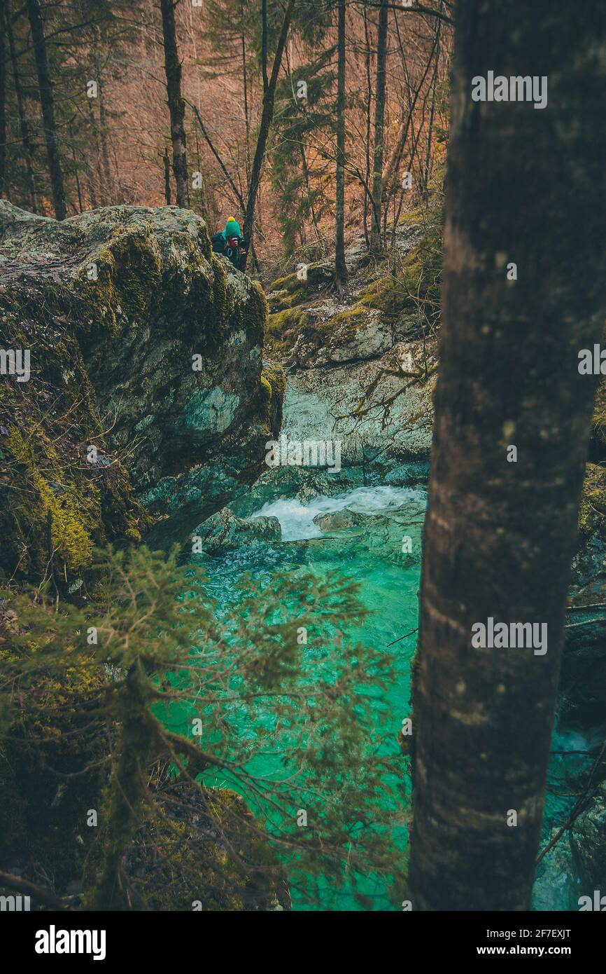 Beautiful water cascades or small waterfall in the valley of Lepena in ...