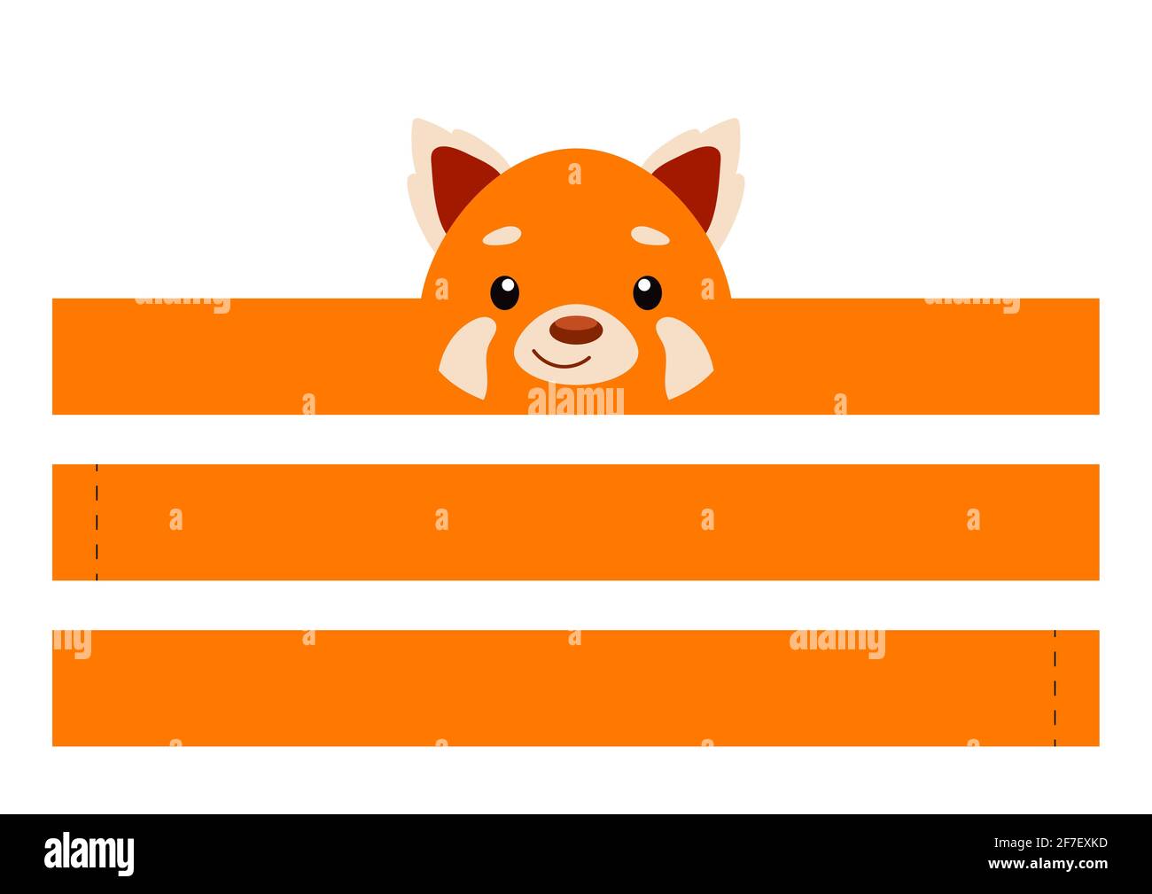 Printable red panda paper crown. Party headband die cut template for ...