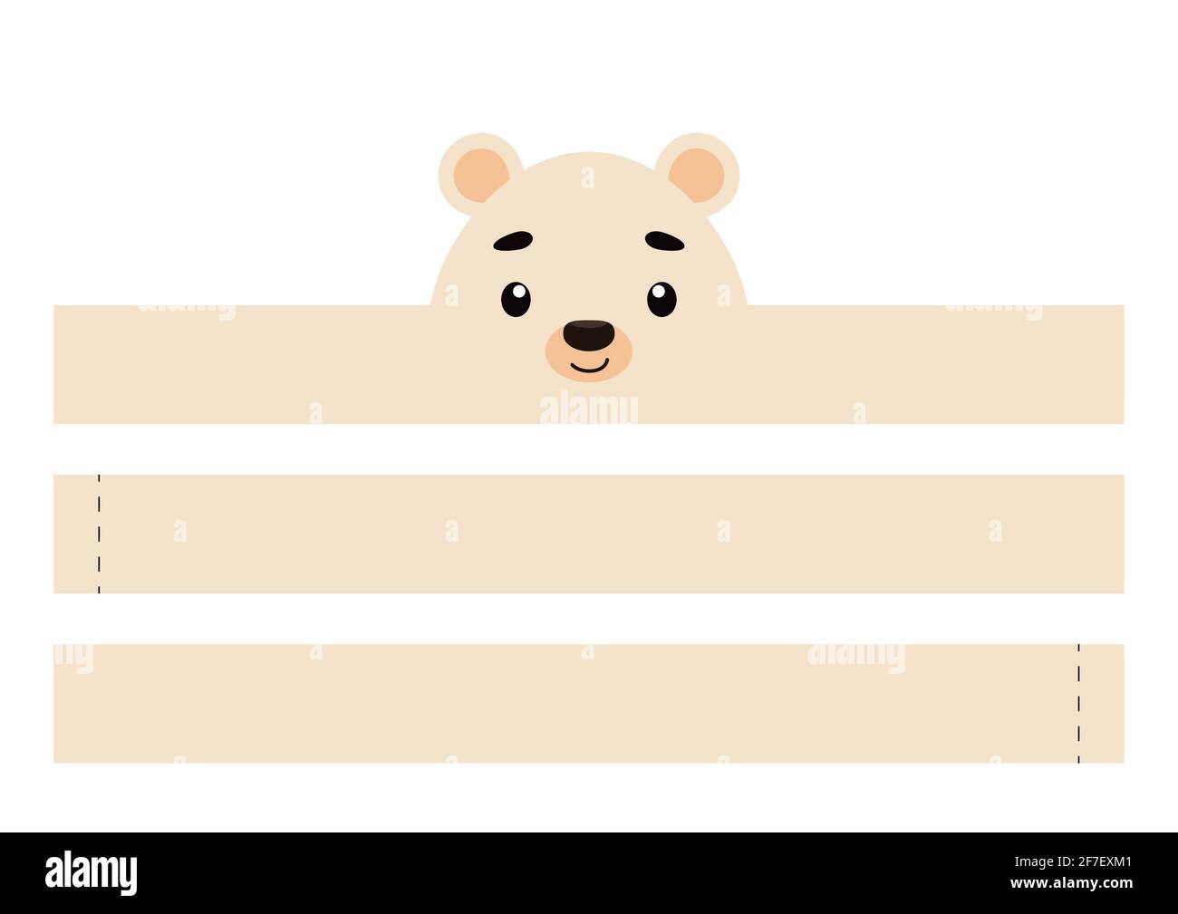 Printable polar bear paper crown. Party headband die cut template for ...