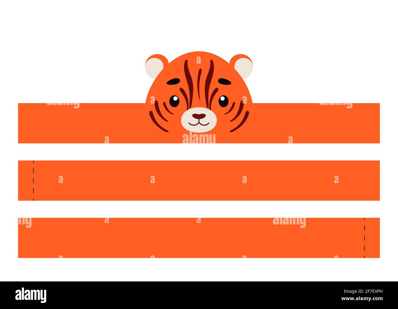 Printable tiger paper crown. Party headband die cut template for ...