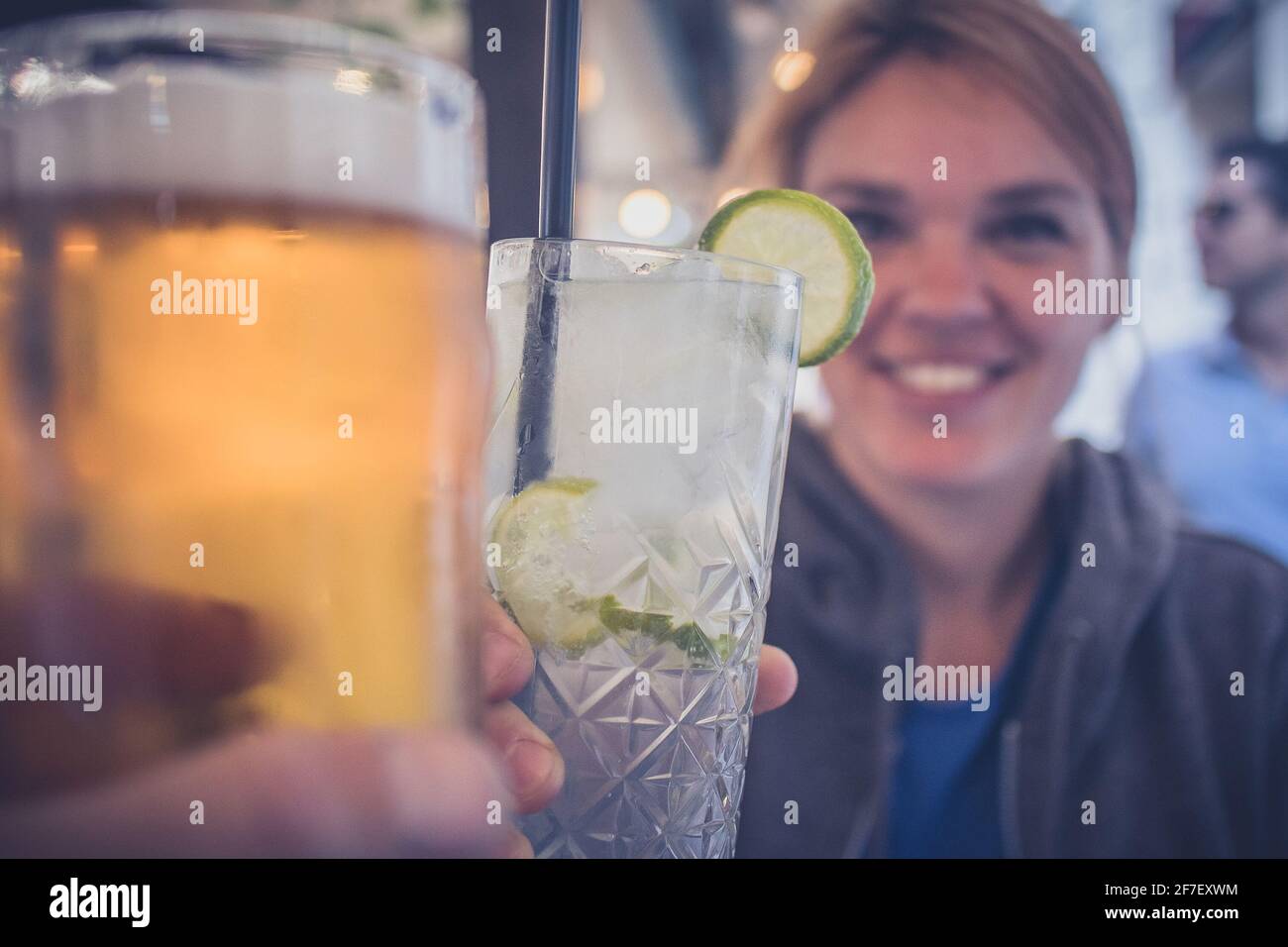 Woman drinking gin hi-res stock photography and images - Alamy