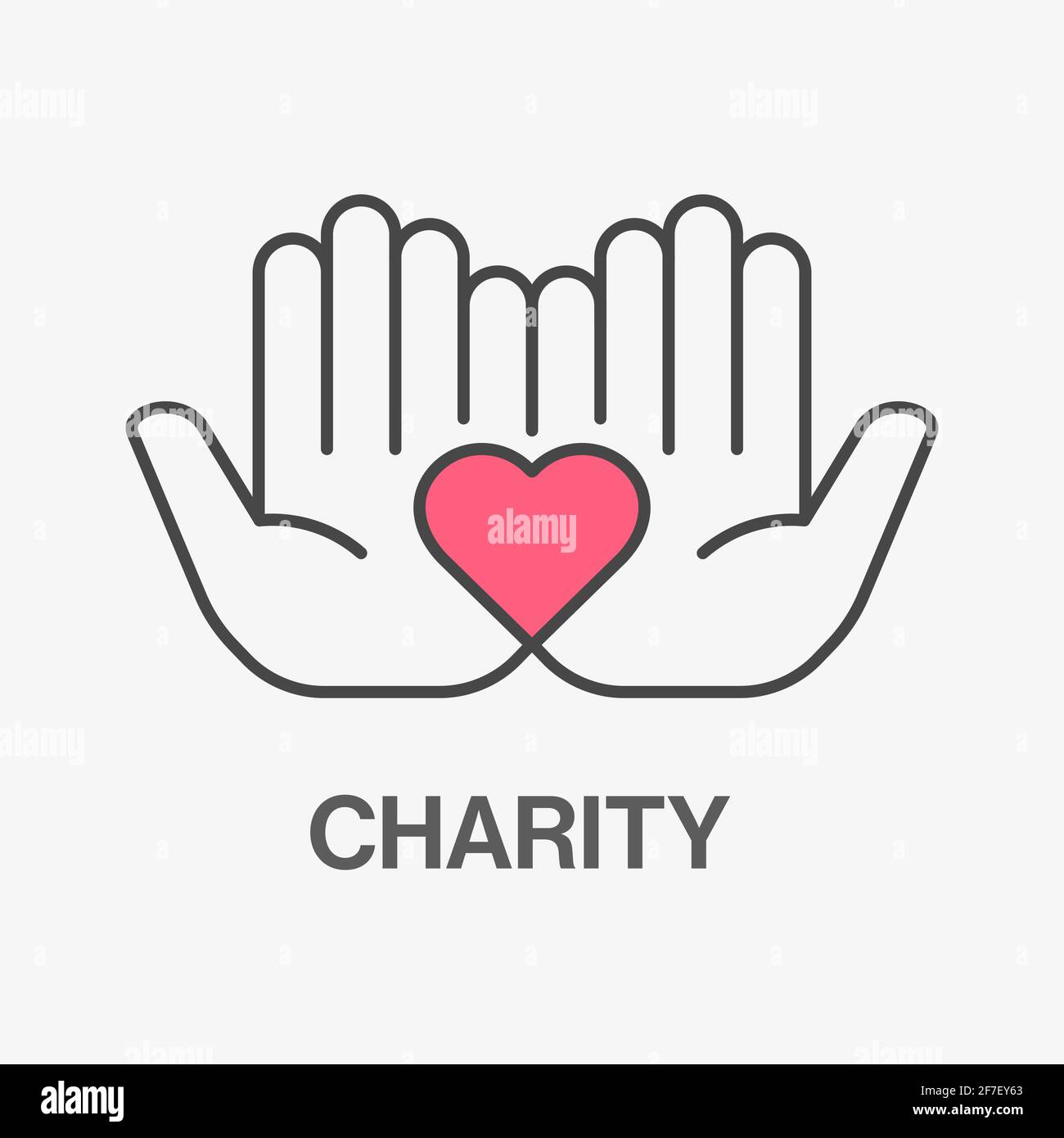 Charity line icon. Vector illustration. Sign of solidarity, help ...