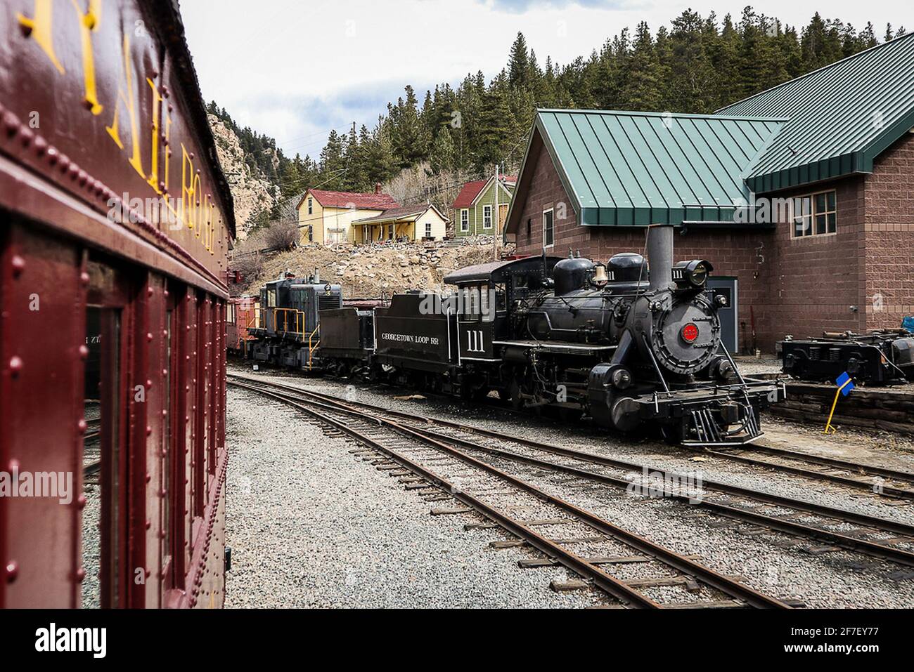 Steam locomotive of Georgetown loop railroad in Colorado, USA. Engine ...