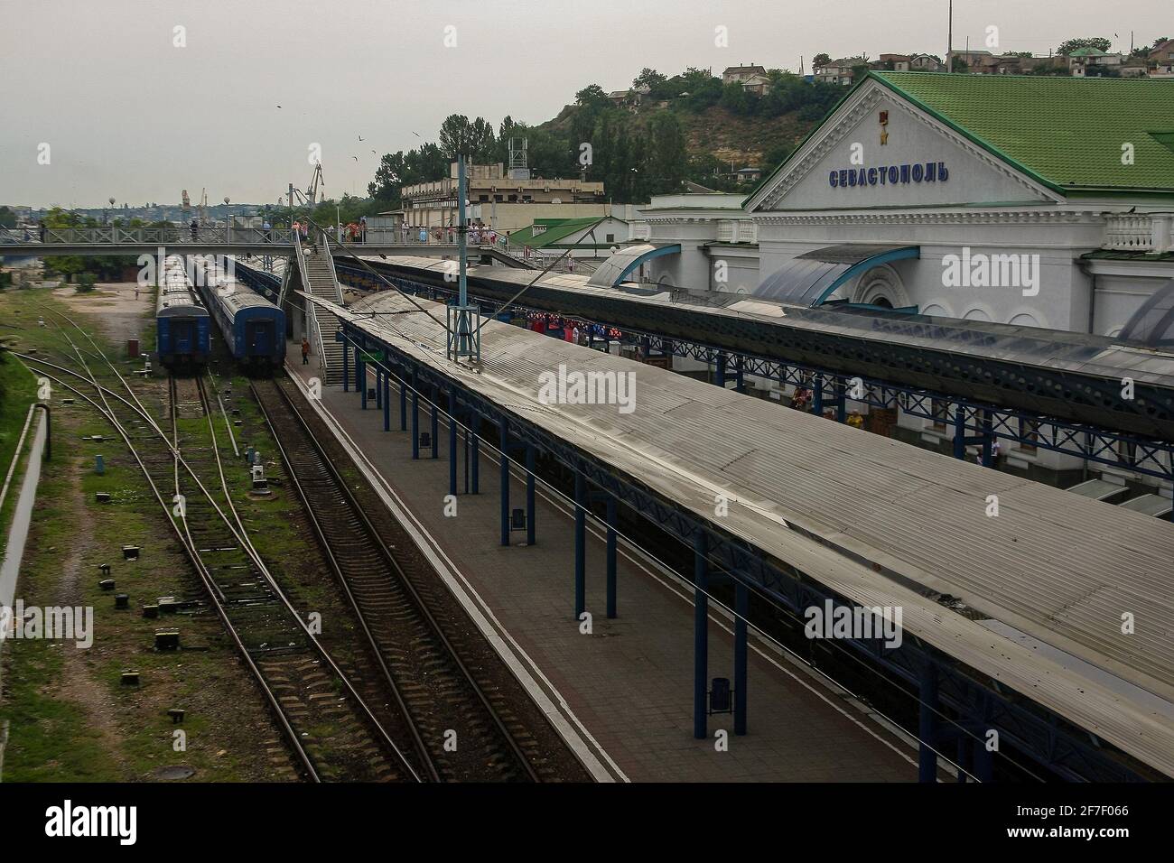 Train station in Sevastopol, Ukraine, with main tracks and platforms ...