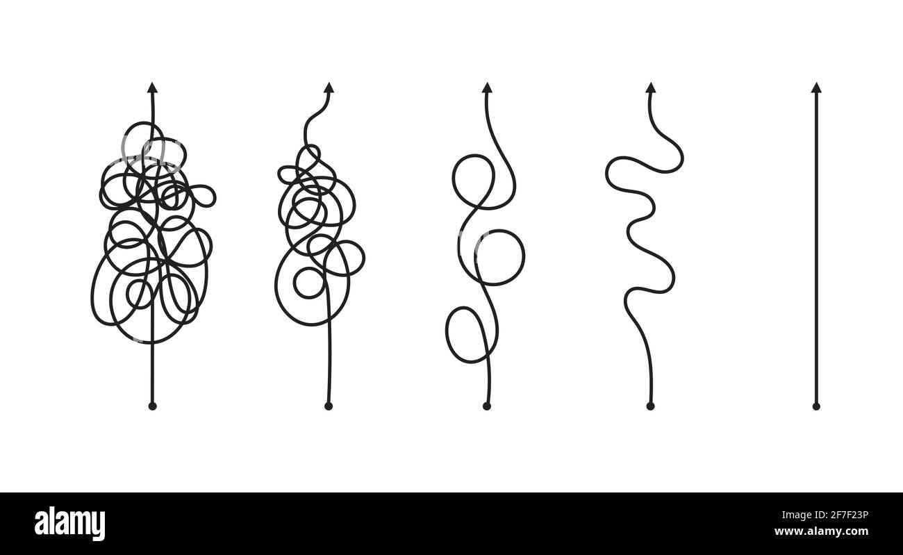 Chaos simplifying, problem solving and business solution searching challenge concept vector ...