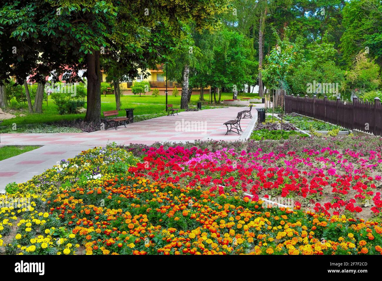 A colorful summer park in the city Stock Photo - Alamy