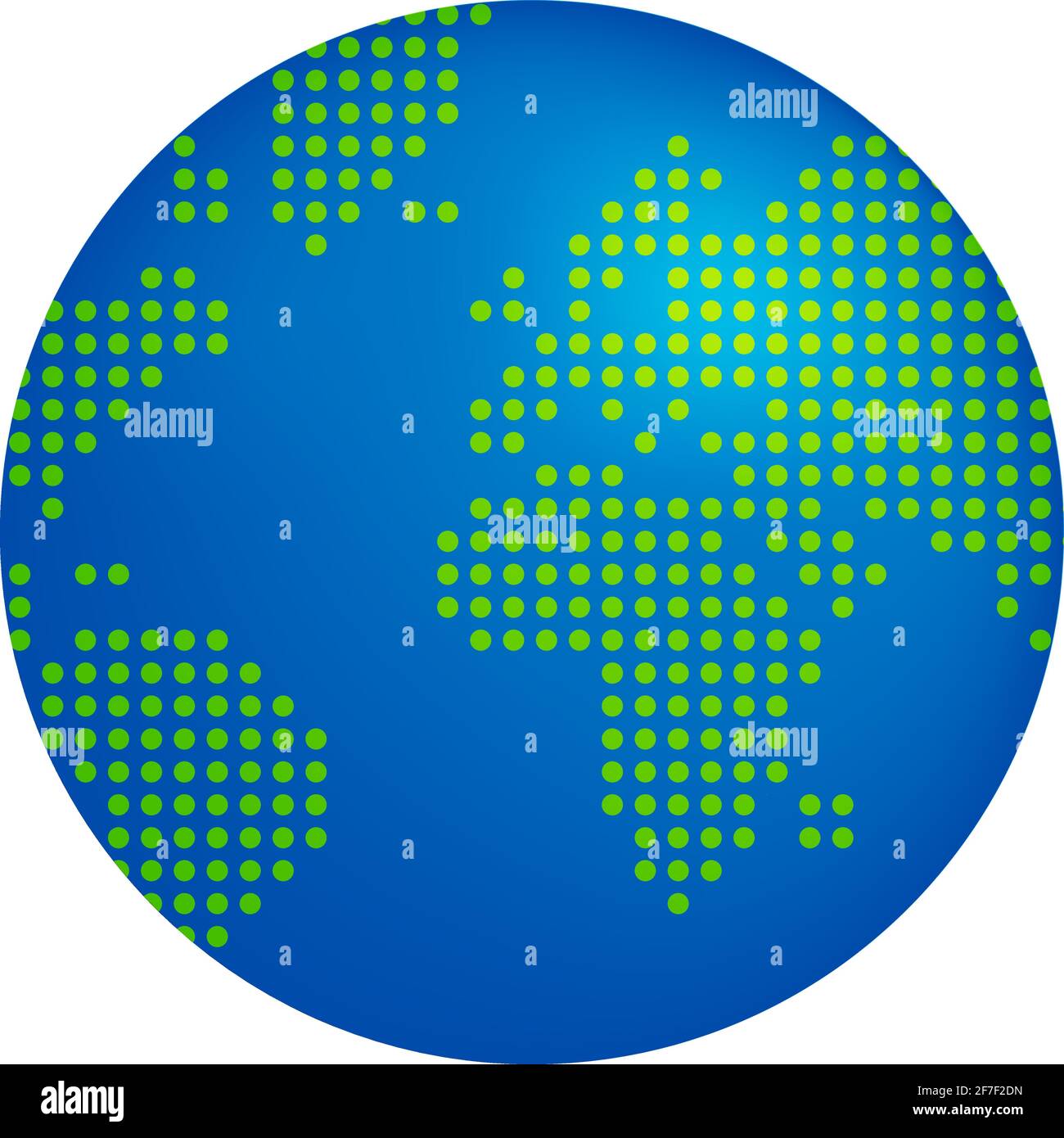 Earth (world map) drawn with round dots vector illustration Stock ...