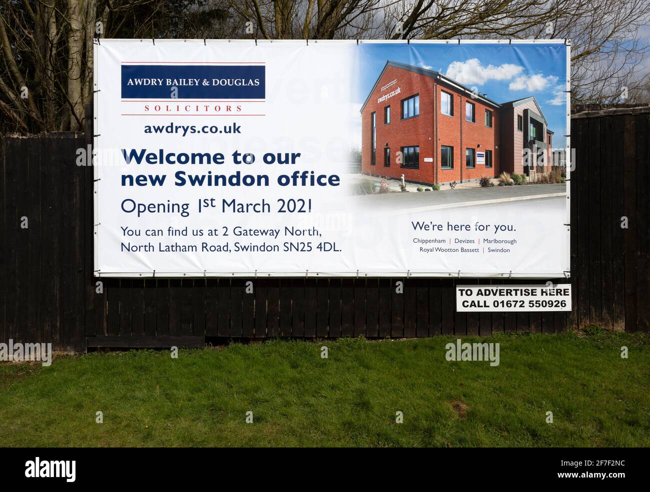 Billboard poster advertising new Swindon office of solicitors Awdry ...