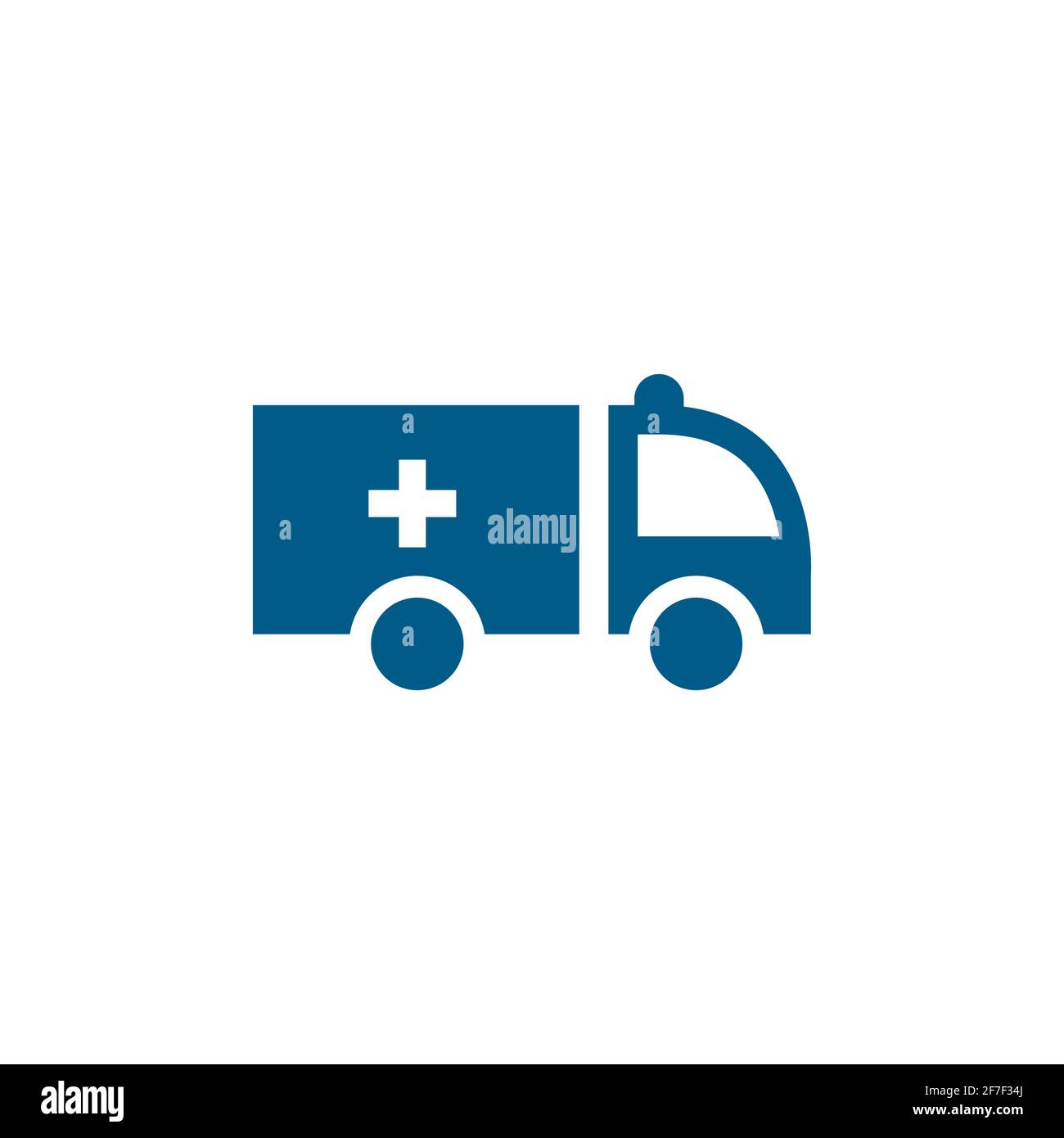 Ambulance Blue Icon On White Background. Blue Flat Style Vector ...