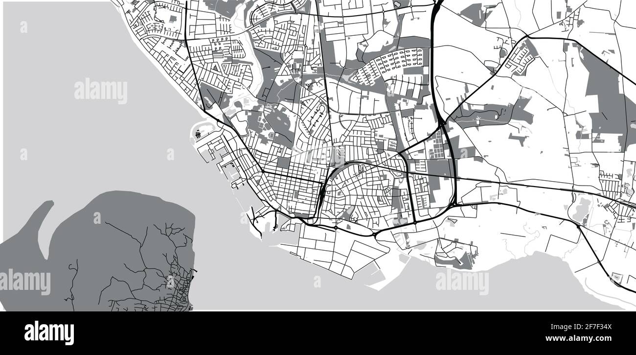 Urban vector city map of Esbjerg, Denmark Stock Vector Image & Art - Alamy