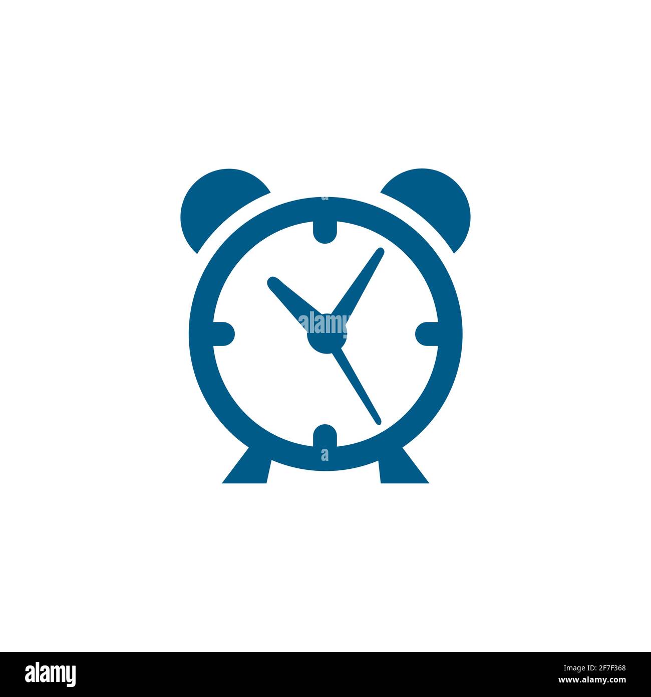 Alarm Clock Blue Icon On White Background. Blue Flat Style Vector ...