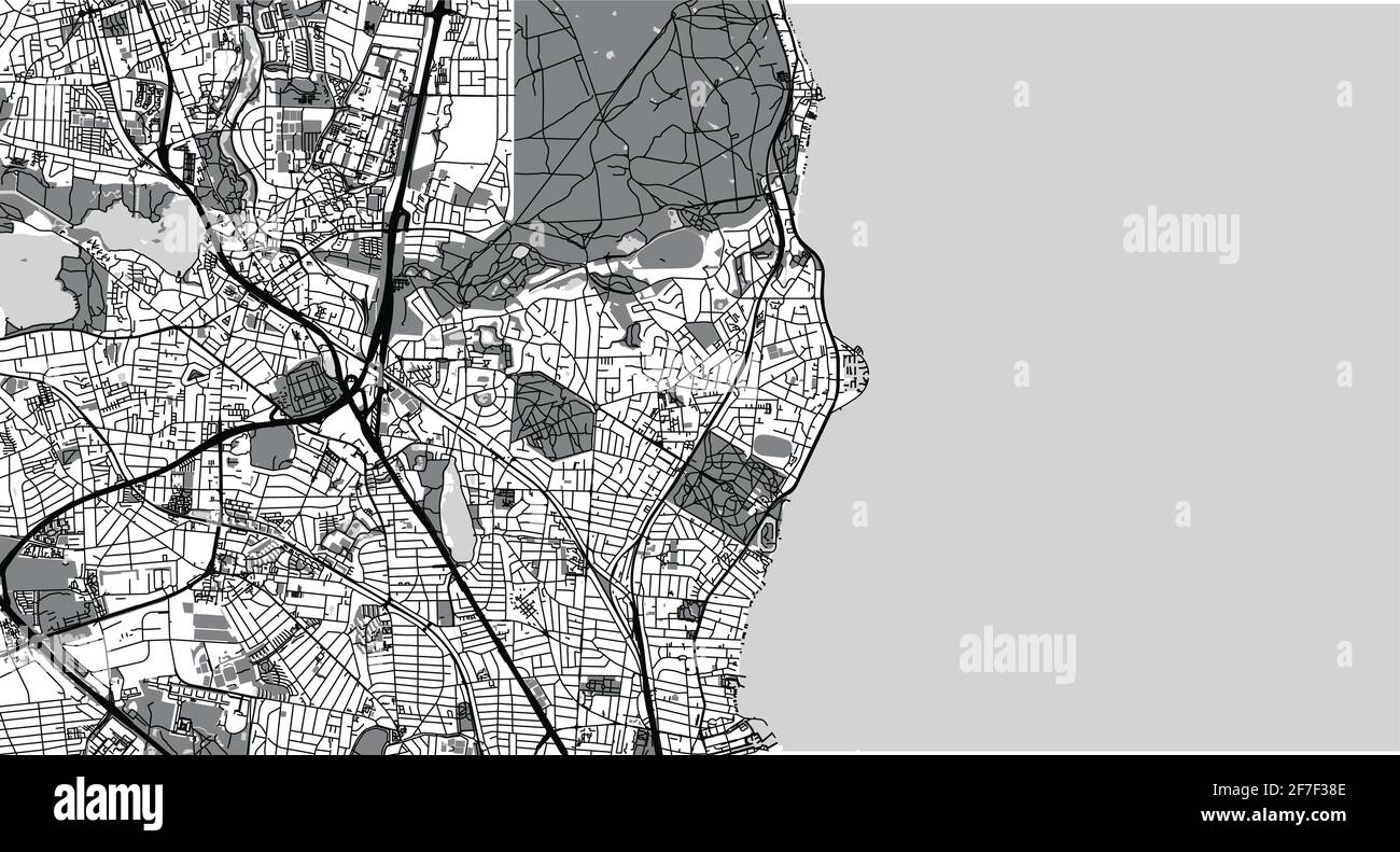 Urban vector city map of Charlottenlund, Denmark Stock Vector Image ...