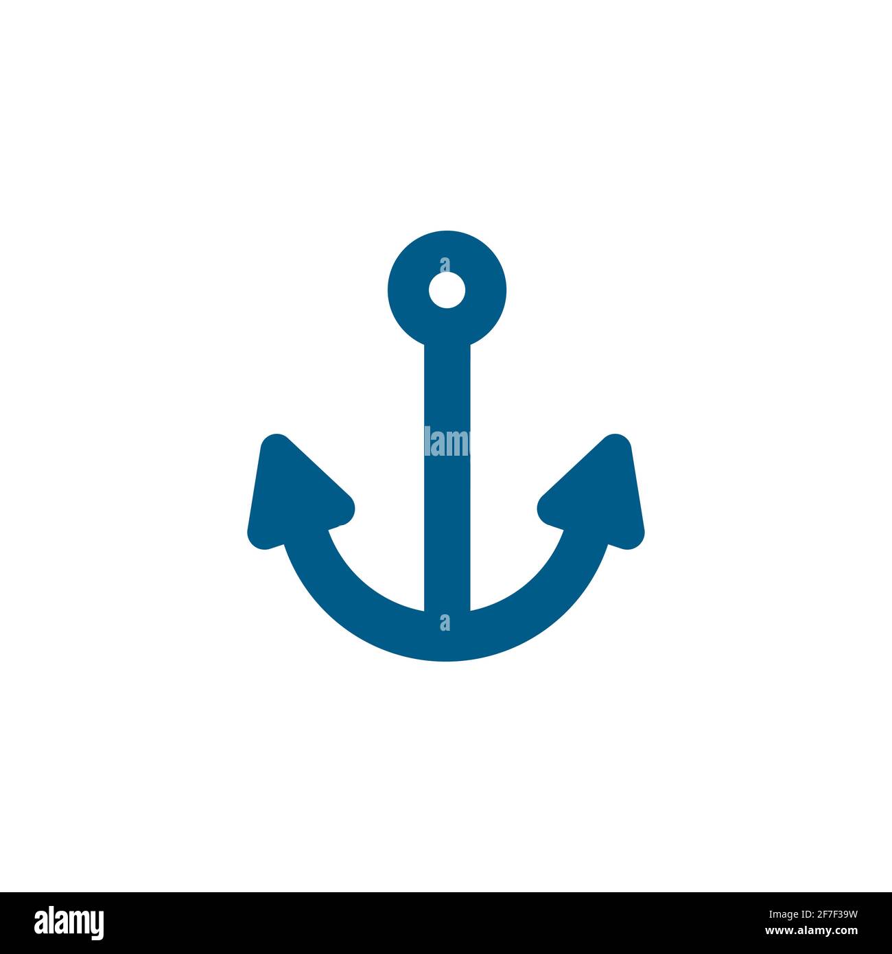Anchor Blue Icon On White Background. Blue Flat Style Vector ...