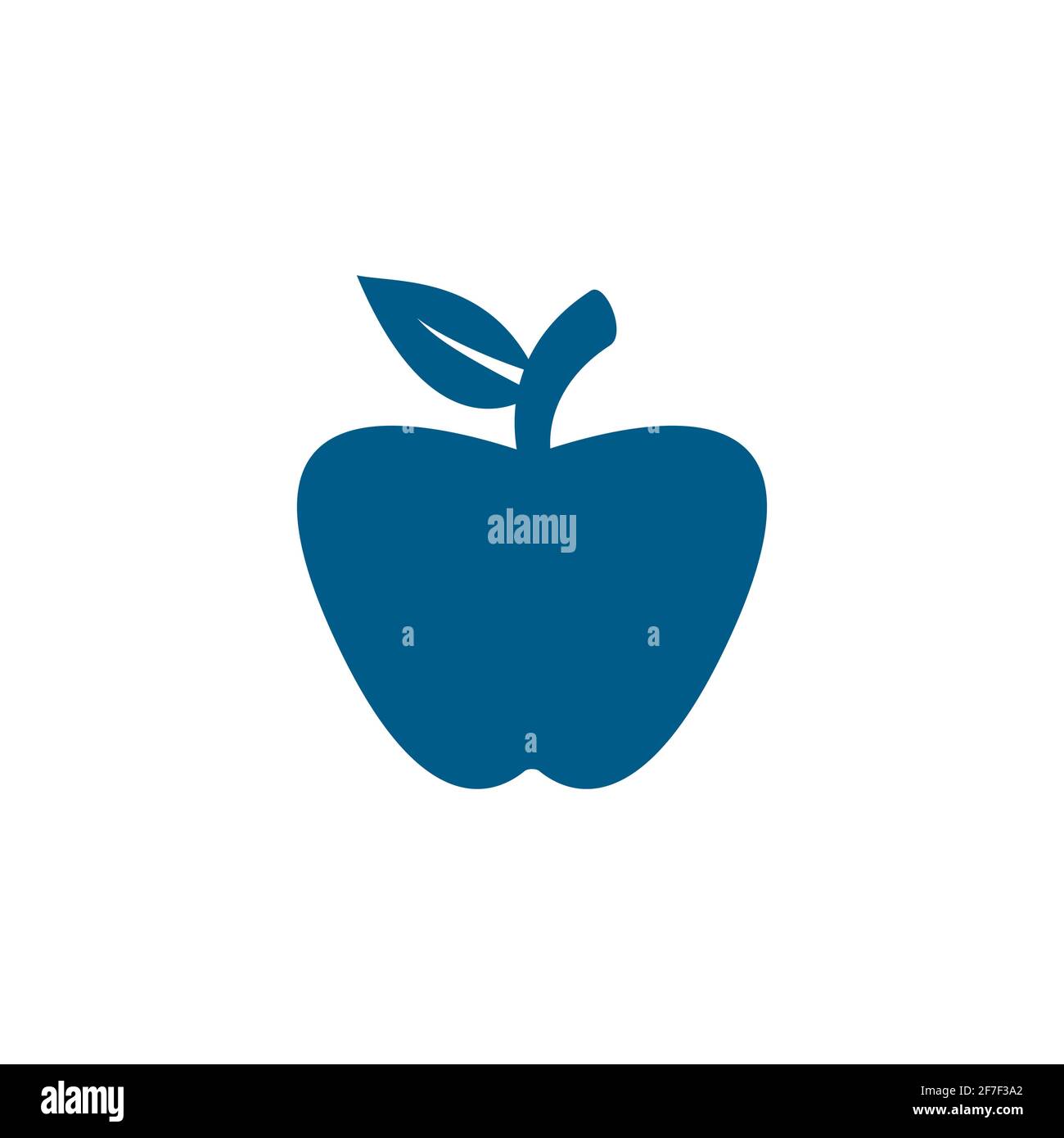 Apple Blue Icon On White Background. Blue Flat Style Vector ...