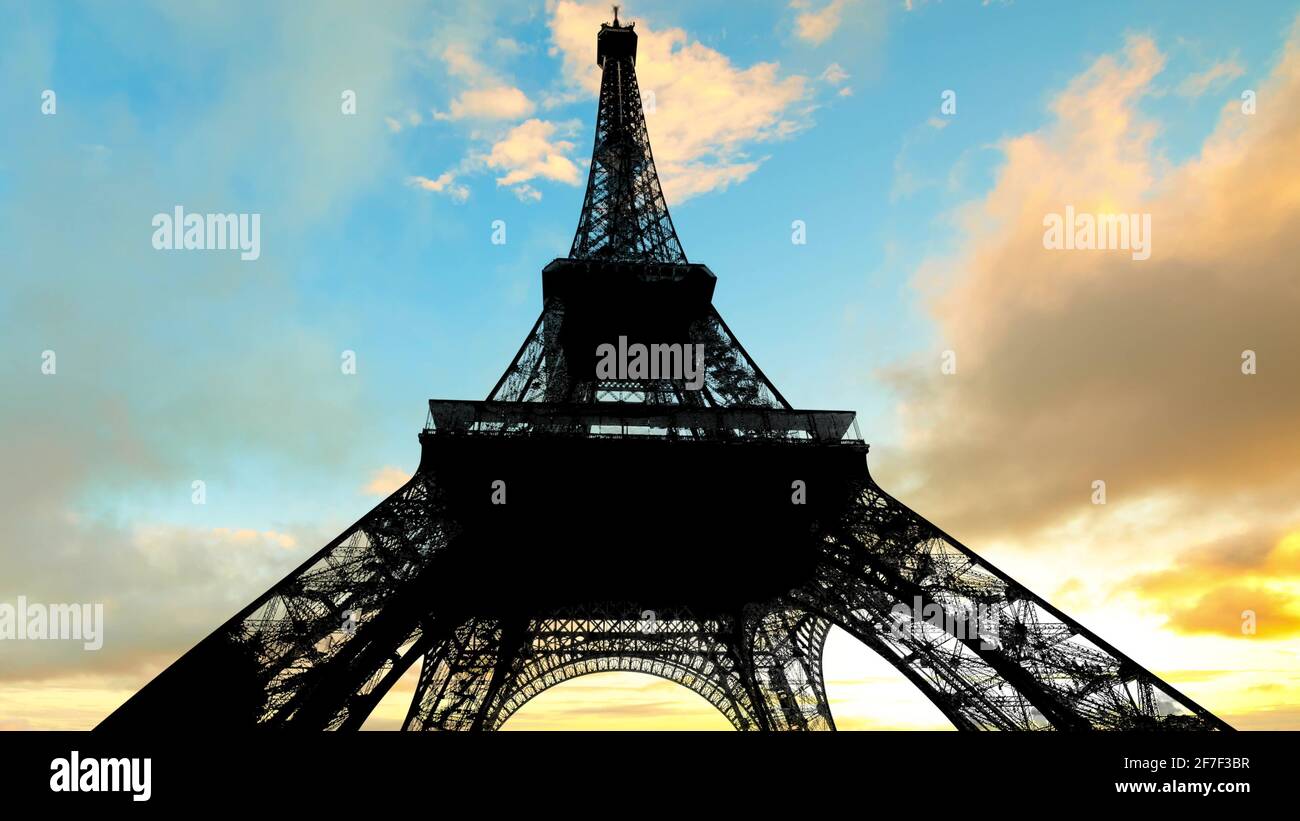 Summer French sky with clouds, sun shining and clouds at sunset in ...